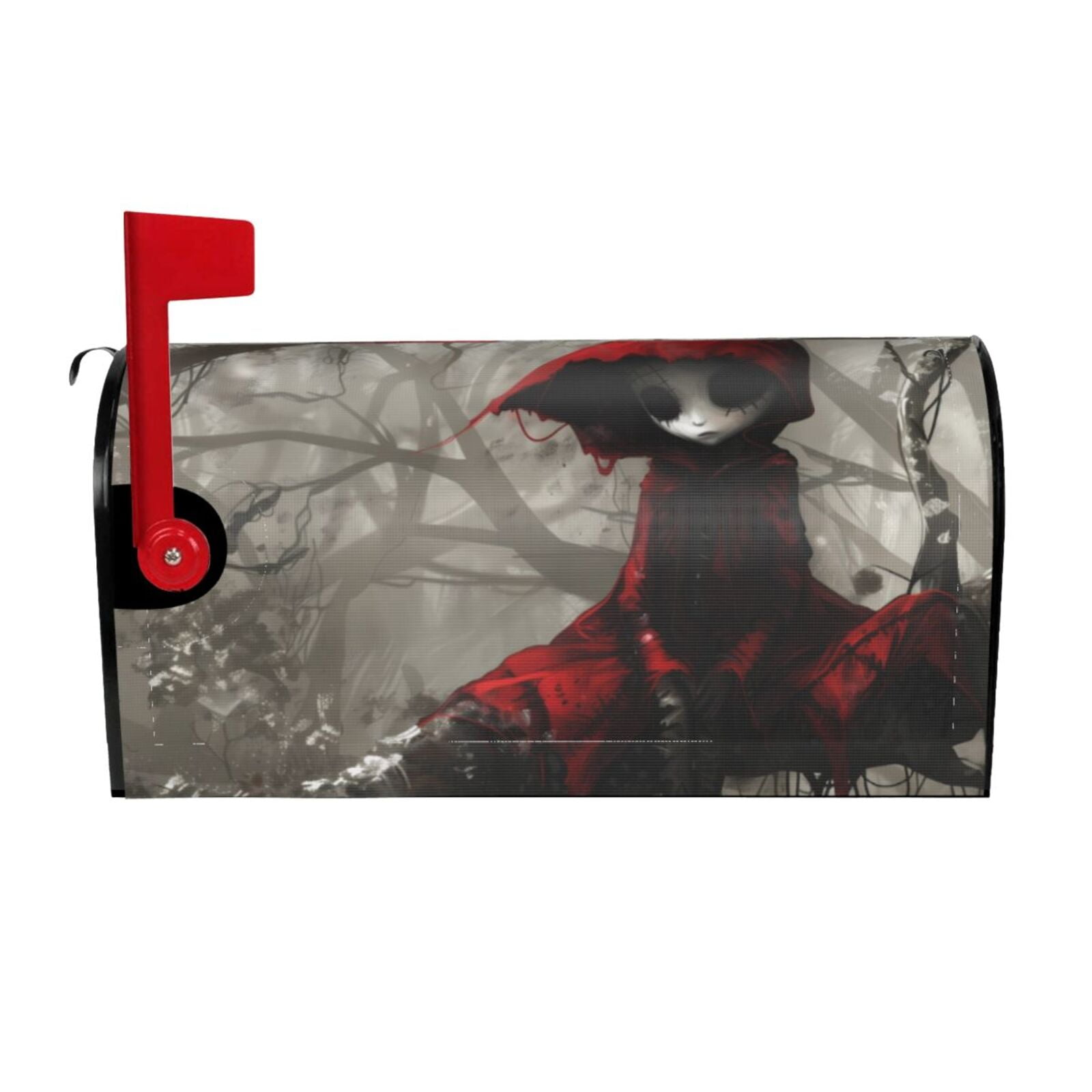 Junzan Dark Red Hooded Girl Pattern Mailbox Covers,Magnetic Mailbox ...