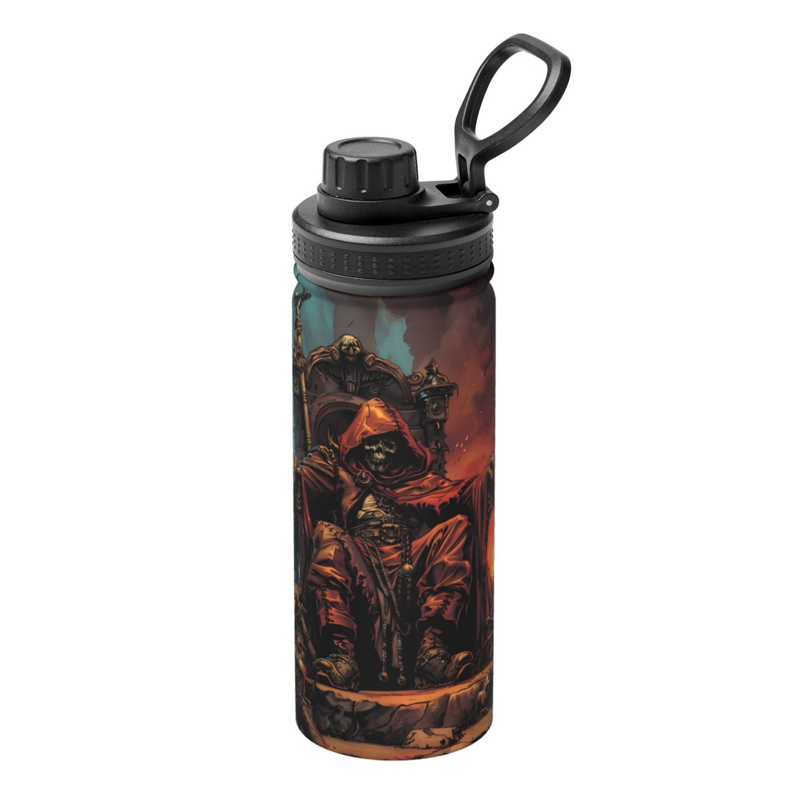 Junzan Dark Skull King Throne Pattern 18OZ Stainless Steel Sports Water ...