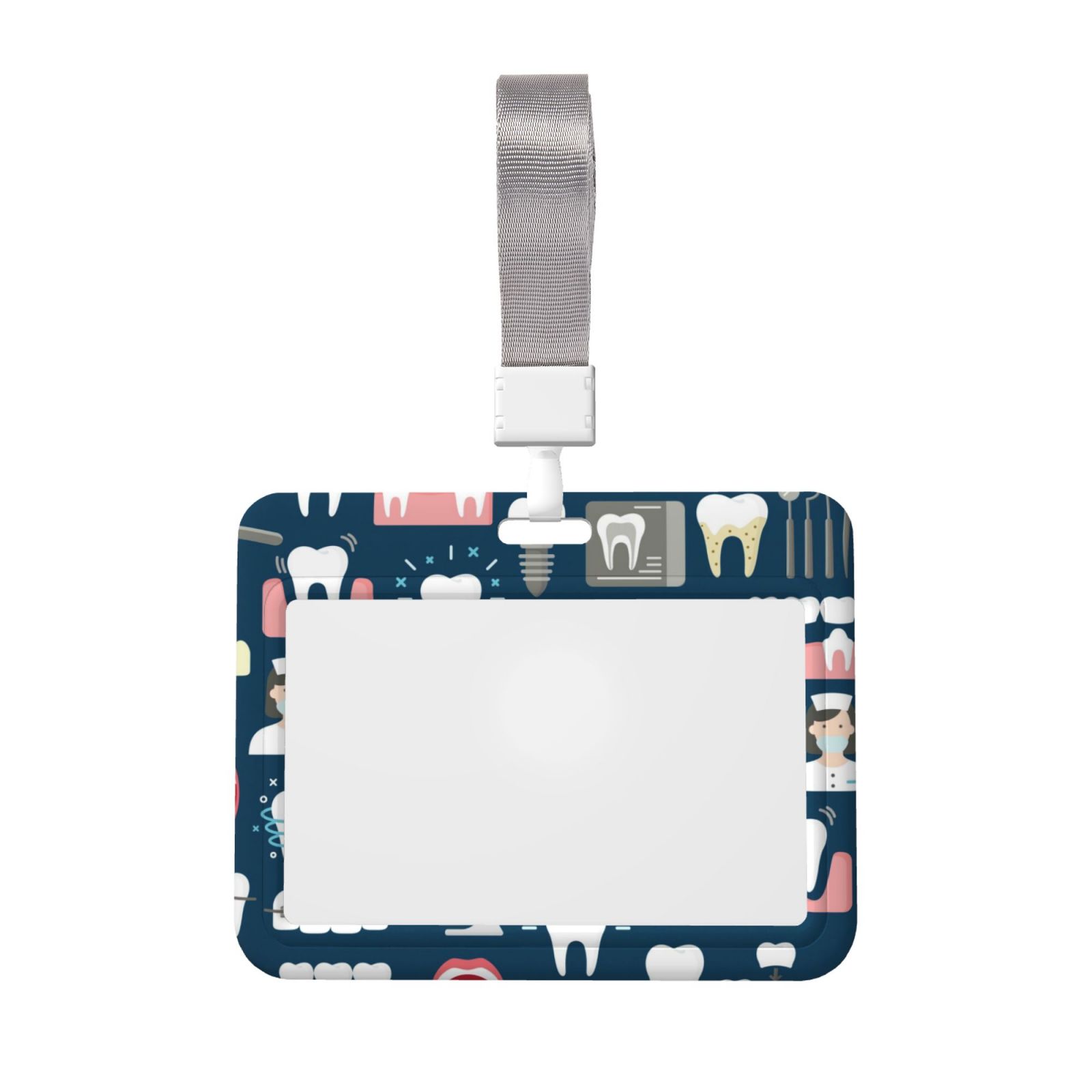 Junzan Dental Id Badge Holder With Windows Key Card Work Badge Sleeve ...