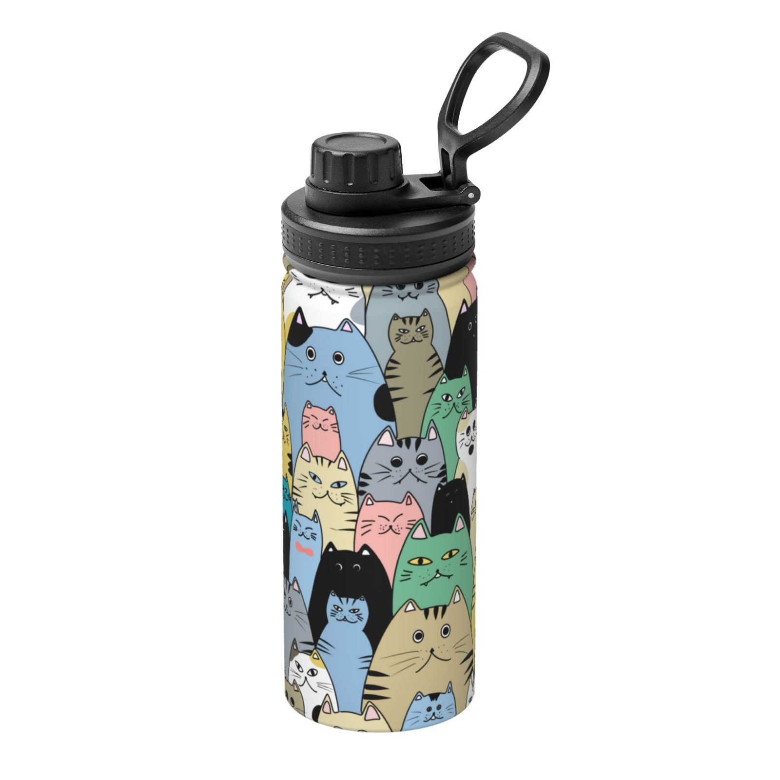 Junzan Different Cats Pattern 18OZ Stainless Steel Sports Water Cup ...