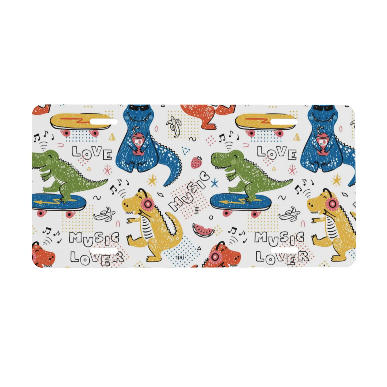 Junzan Dinosaur Front License Plate Covers Decorative Car Metal Plates ...