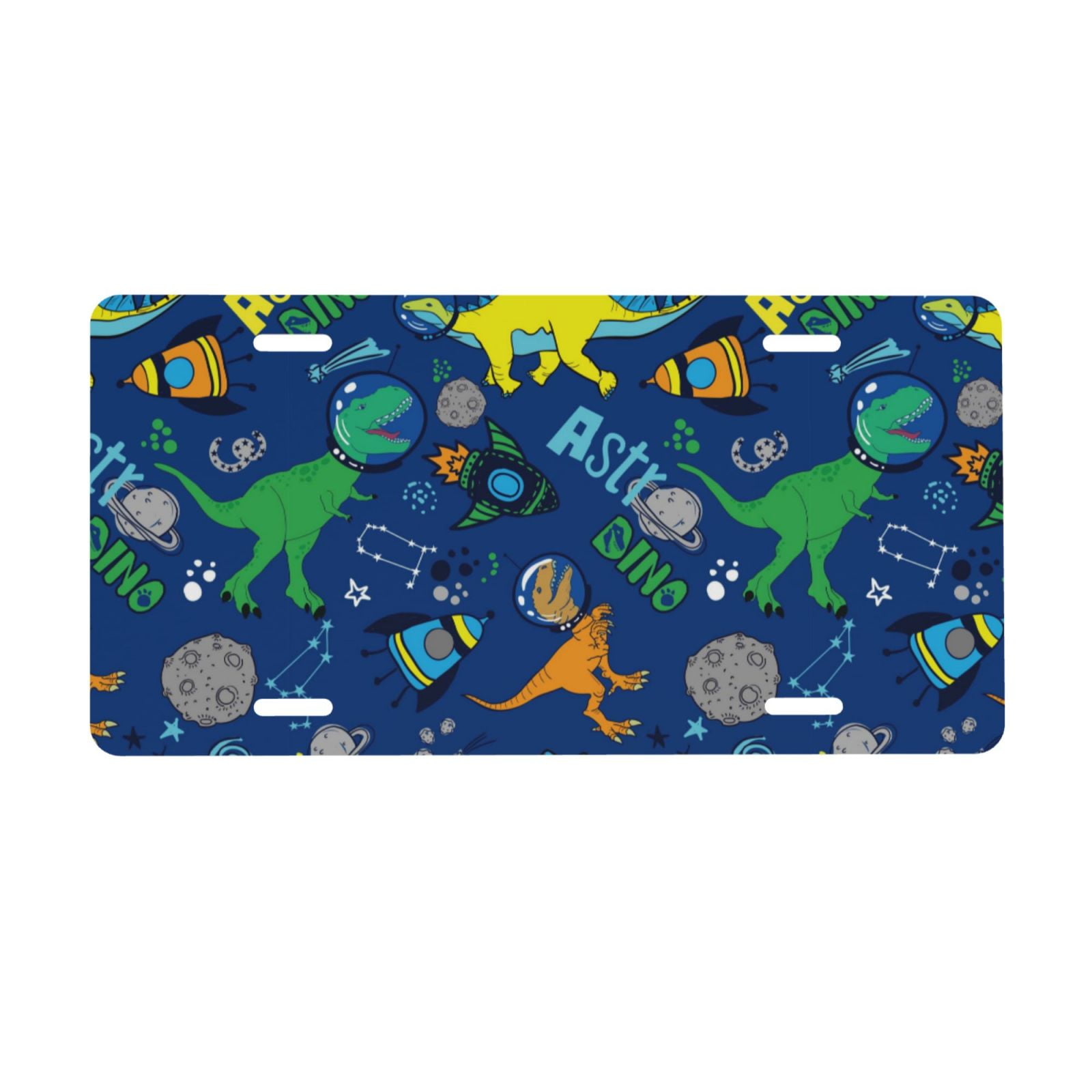 Junzan Dinosaur In Space Front License Plate Covers Decorative Car ...