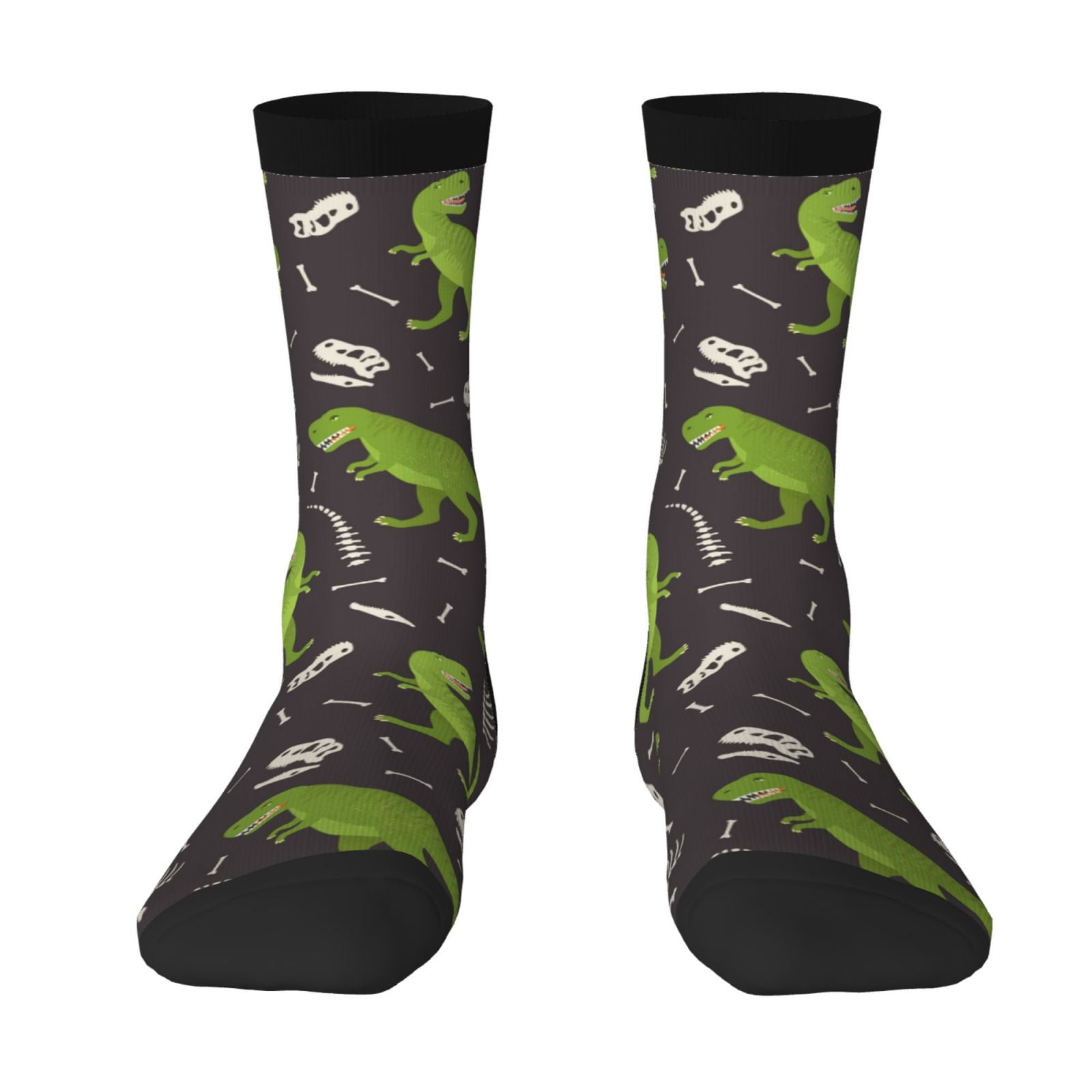 Junzan Dinosaur Skeleton Mens Funny Socks For Men Women Colorful Fun ...
