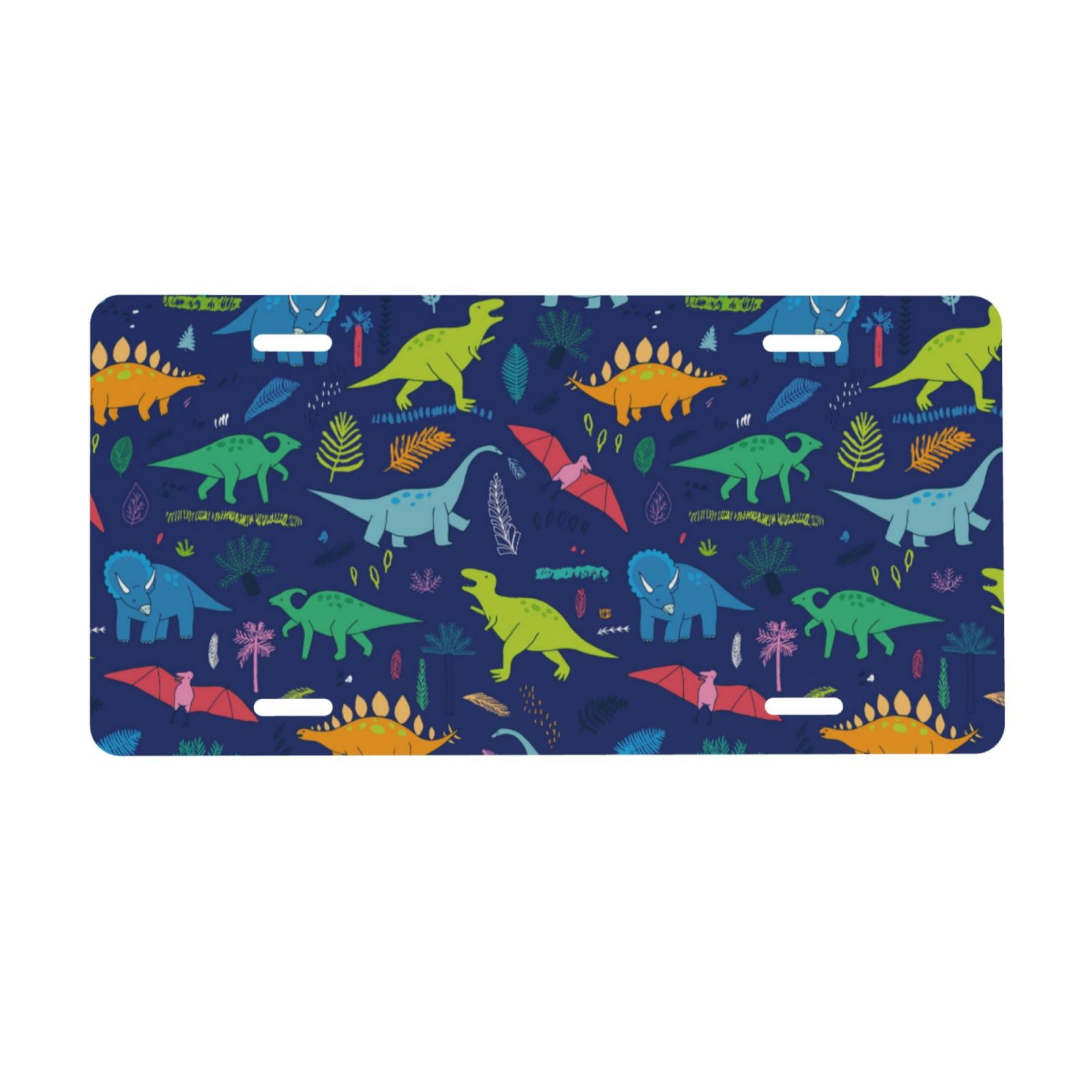 Junzan Dinosaurs Adventure Front License Plate Covers Decorative Car ...
