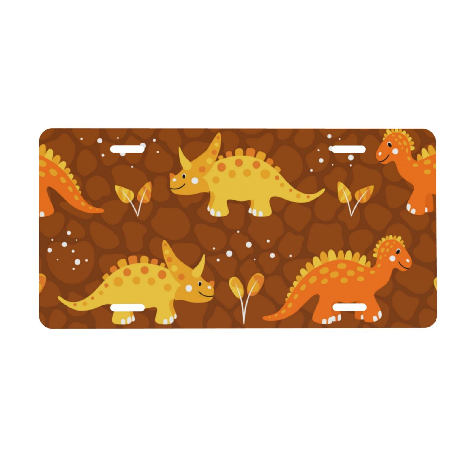 Junzan Dinosaurs And Leaves Front License Plate Covers Decorative Car ...