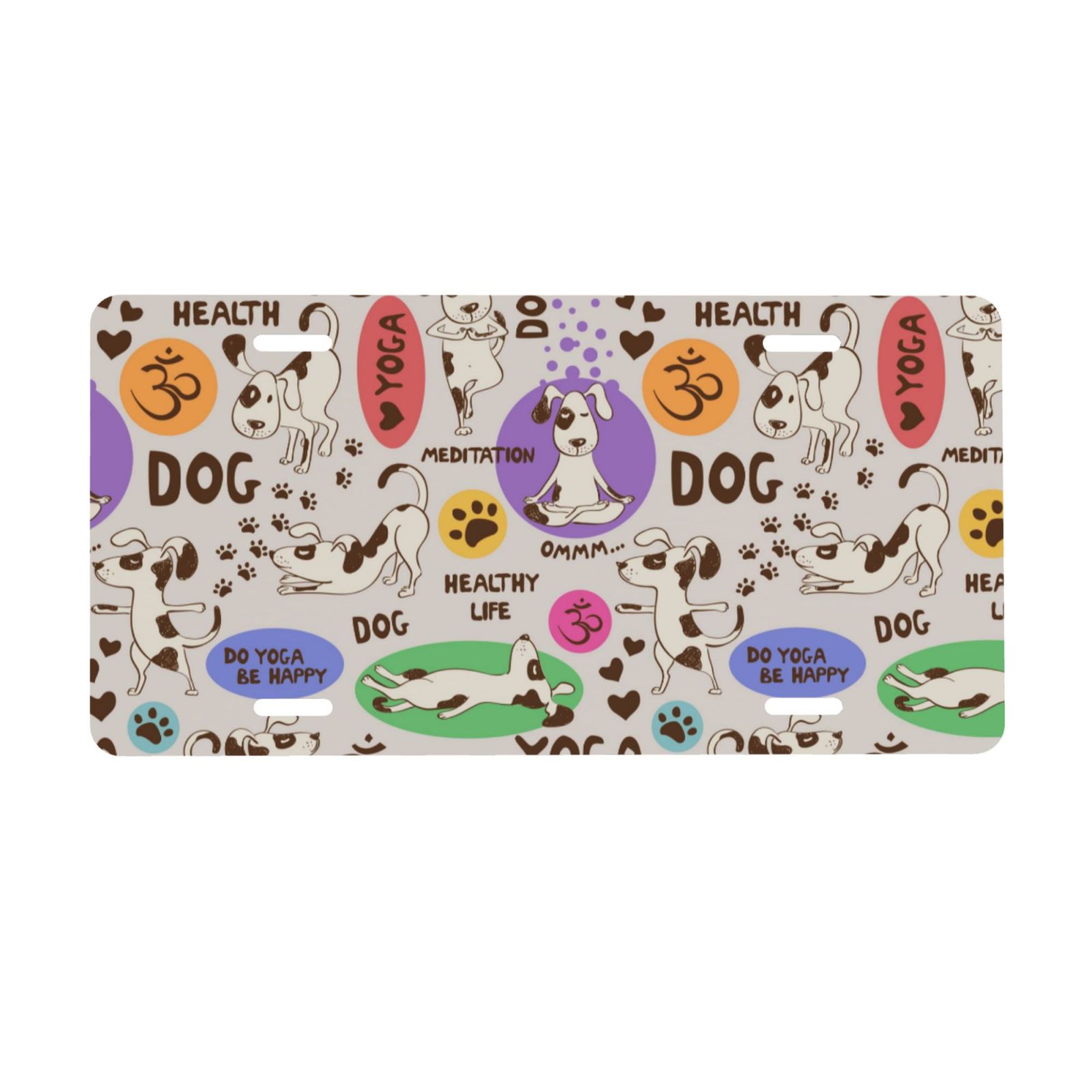 Junzan Dog Doing Yoga Front License Plate Covers Decorative Car Metal ...