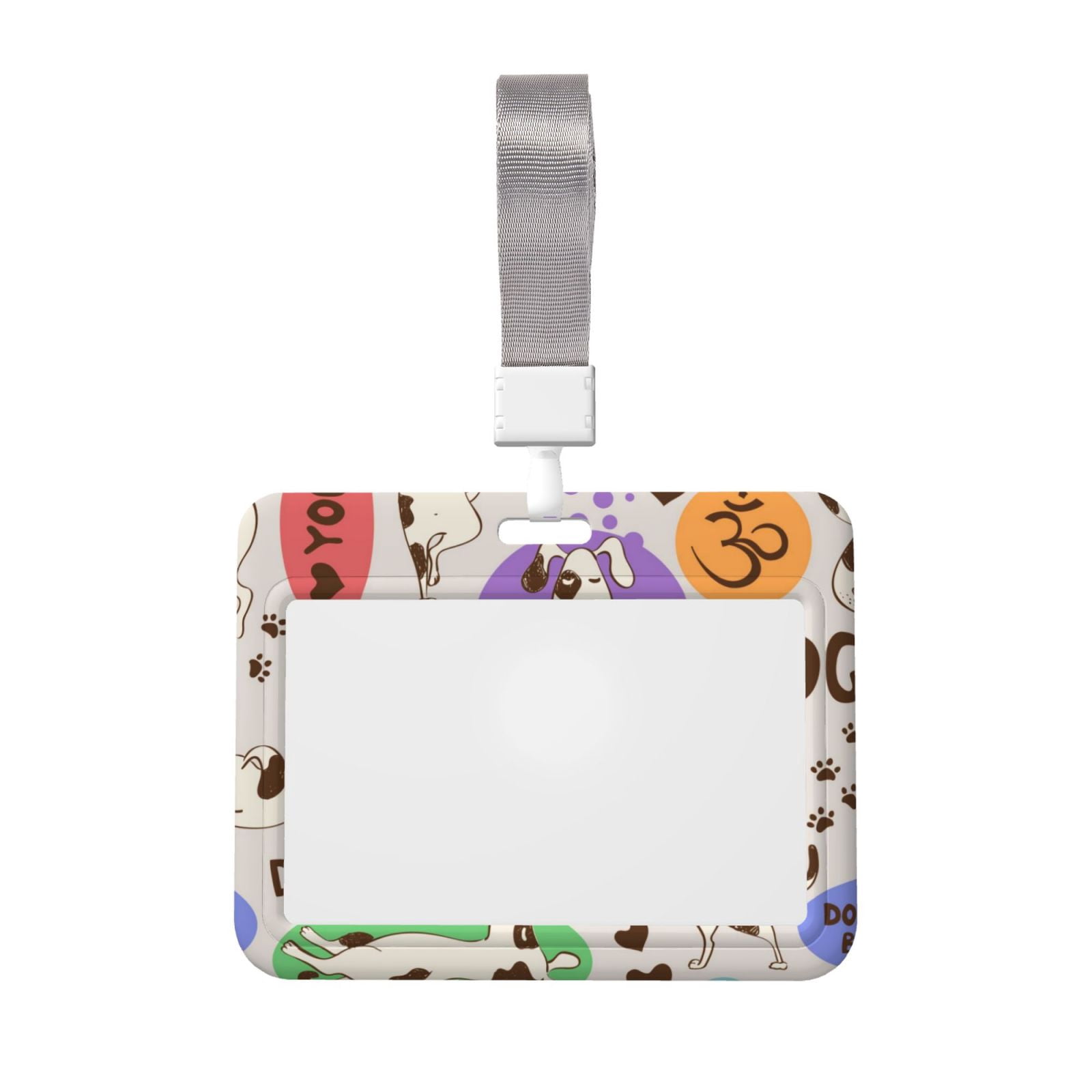 Junzan Dog Doing Yoga Id Badge Holder With Windows Key Card Work Badge ...