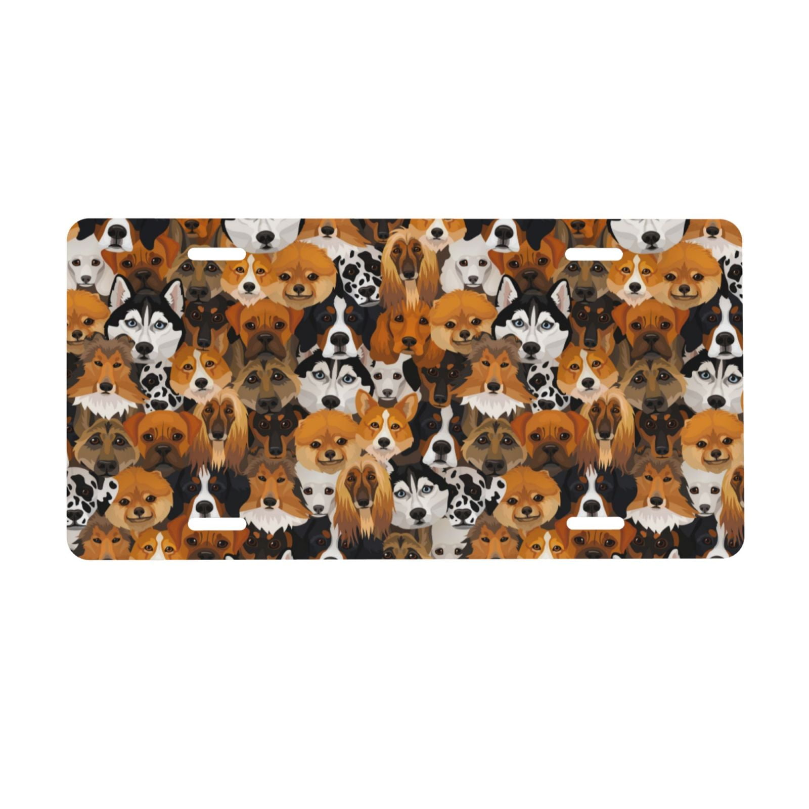Junzan Dogs Different Breeds Front License Plate Covers Decorative Car ...