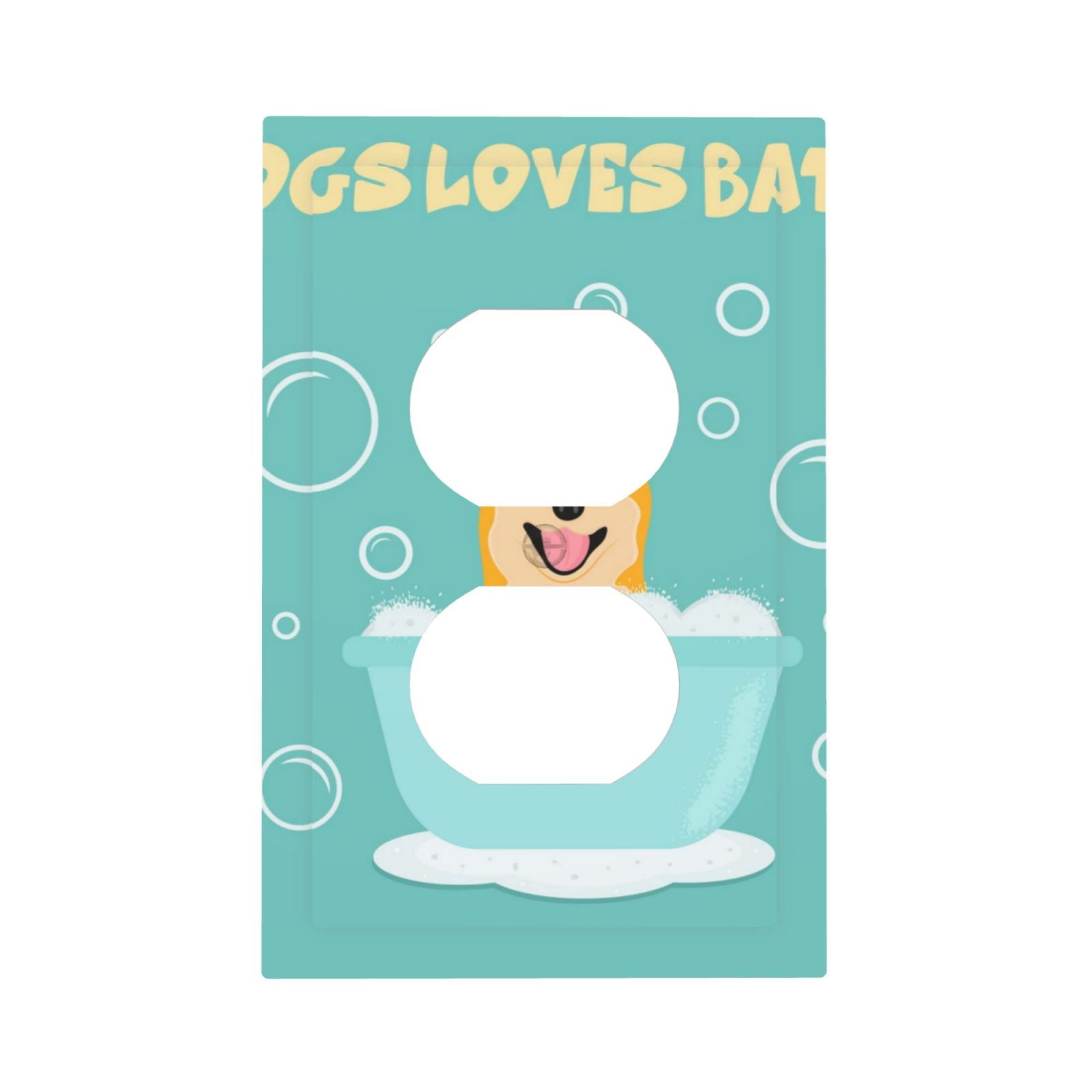 Junzan Dogs Loves Bath for Electrical Outlet Covers, 5" x 3" Electric ...