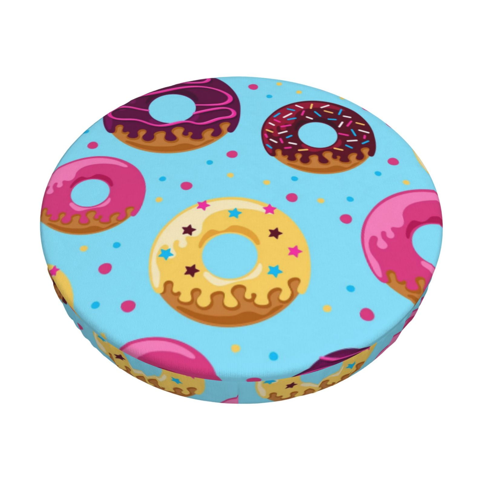 Junzan Donuts Bar Stool Cover Round Seat Cushion With Elastic Washable ...