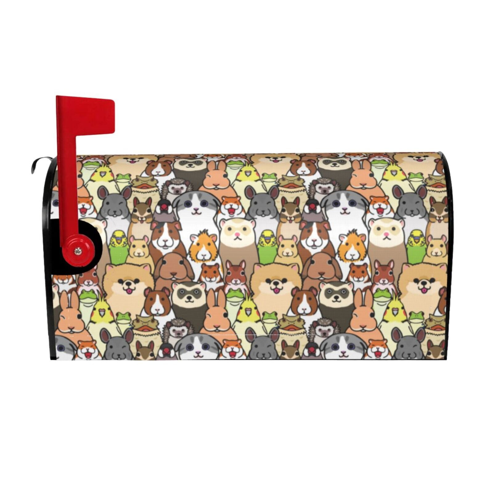 Junzan Doodle Pet Animals Face Pattern Mailbox Covers,Magnetic Mailbox ...