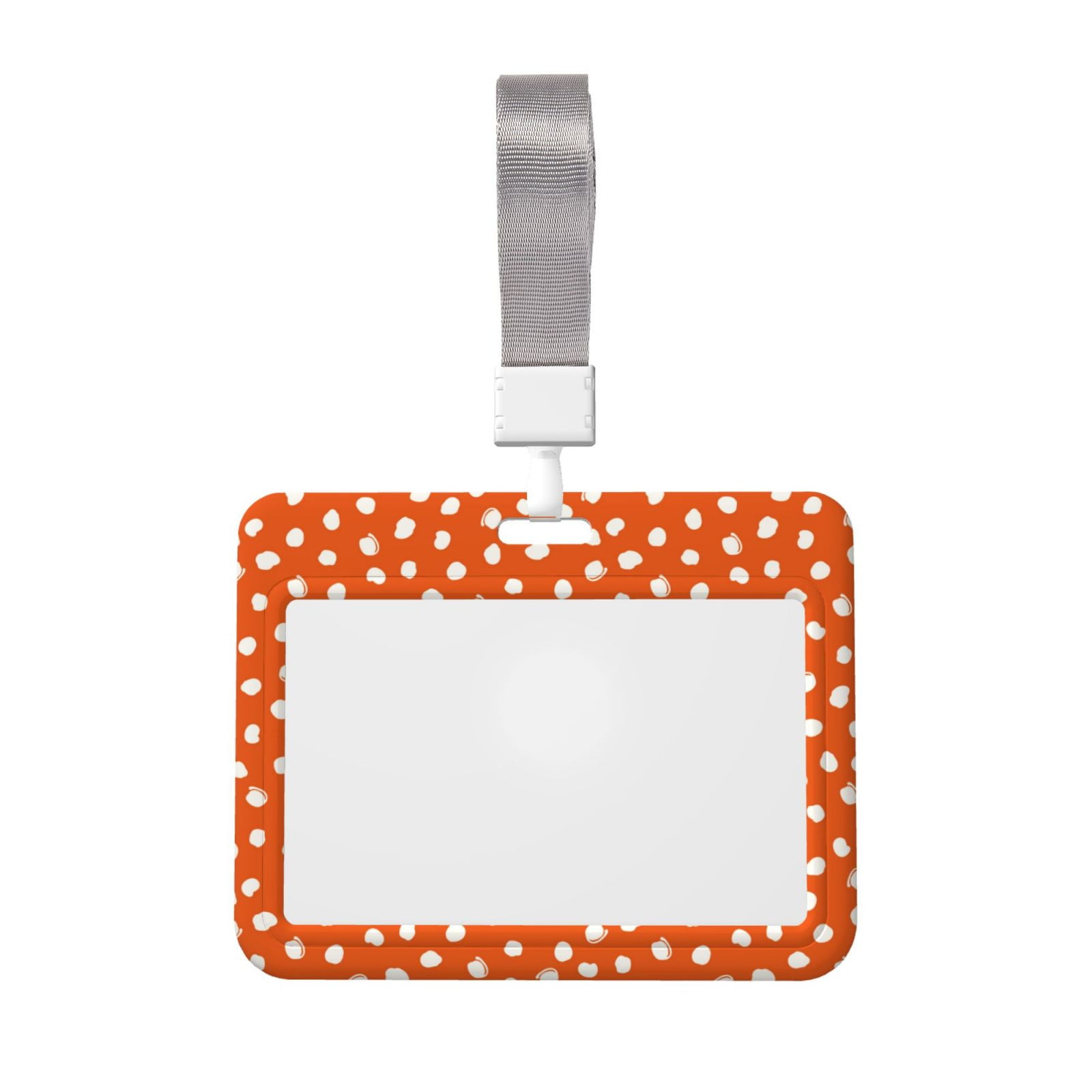 Junzan Dots On Orange Background ID Badge Holder with Windows Key Card ...