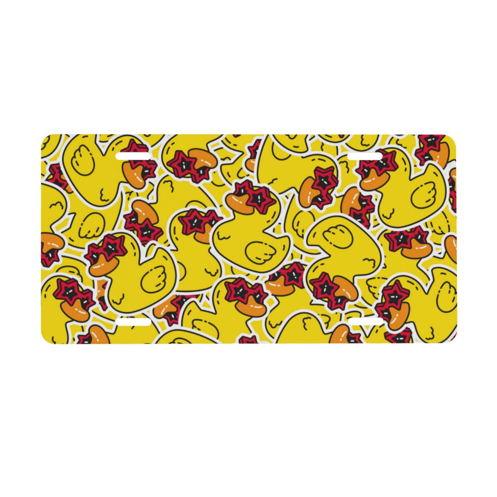 Junzan Duck With Star Sunglasses Front License Plate Covers Decorative ...