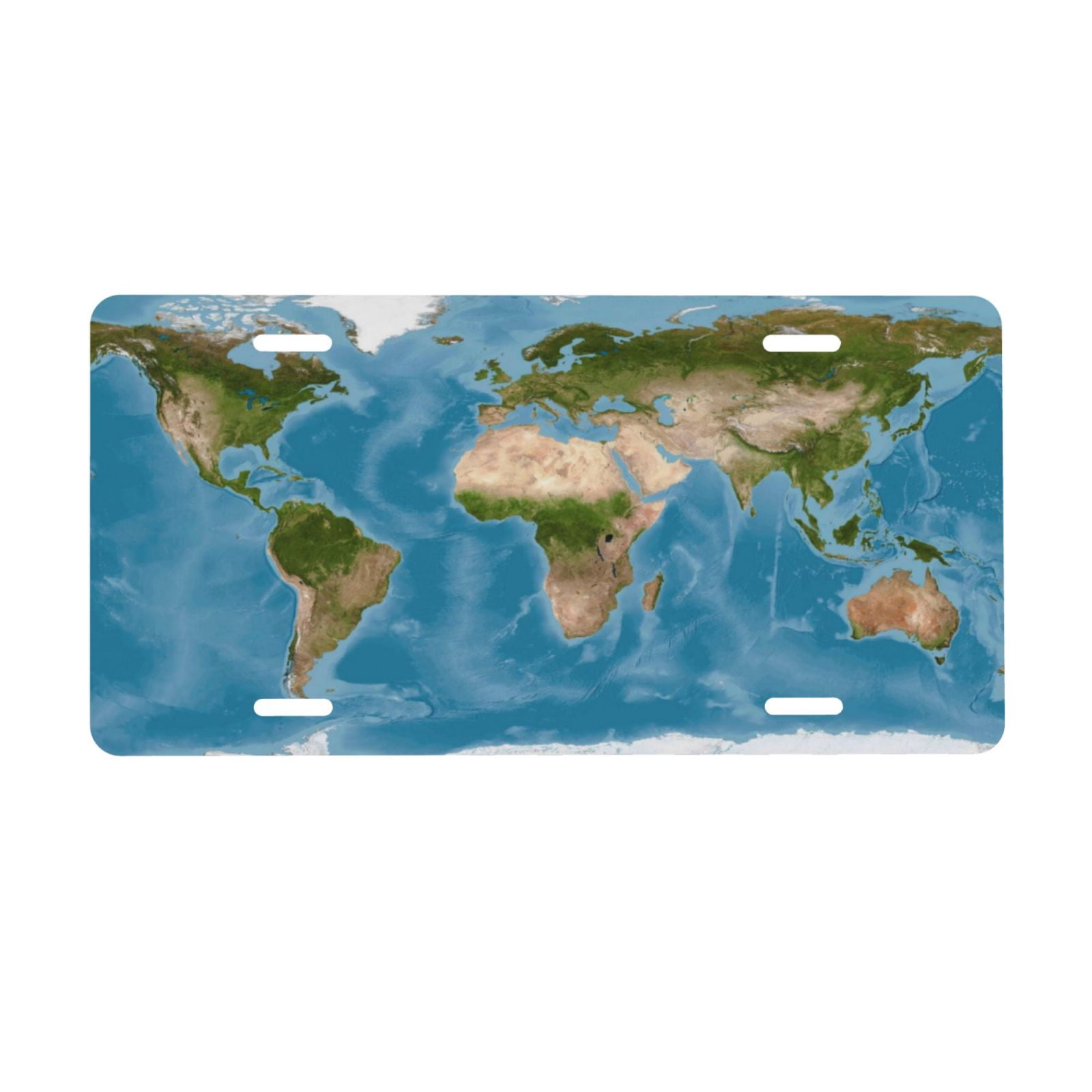 Junzan Earth View World Map Front License Plate Covers Decorative Car ...