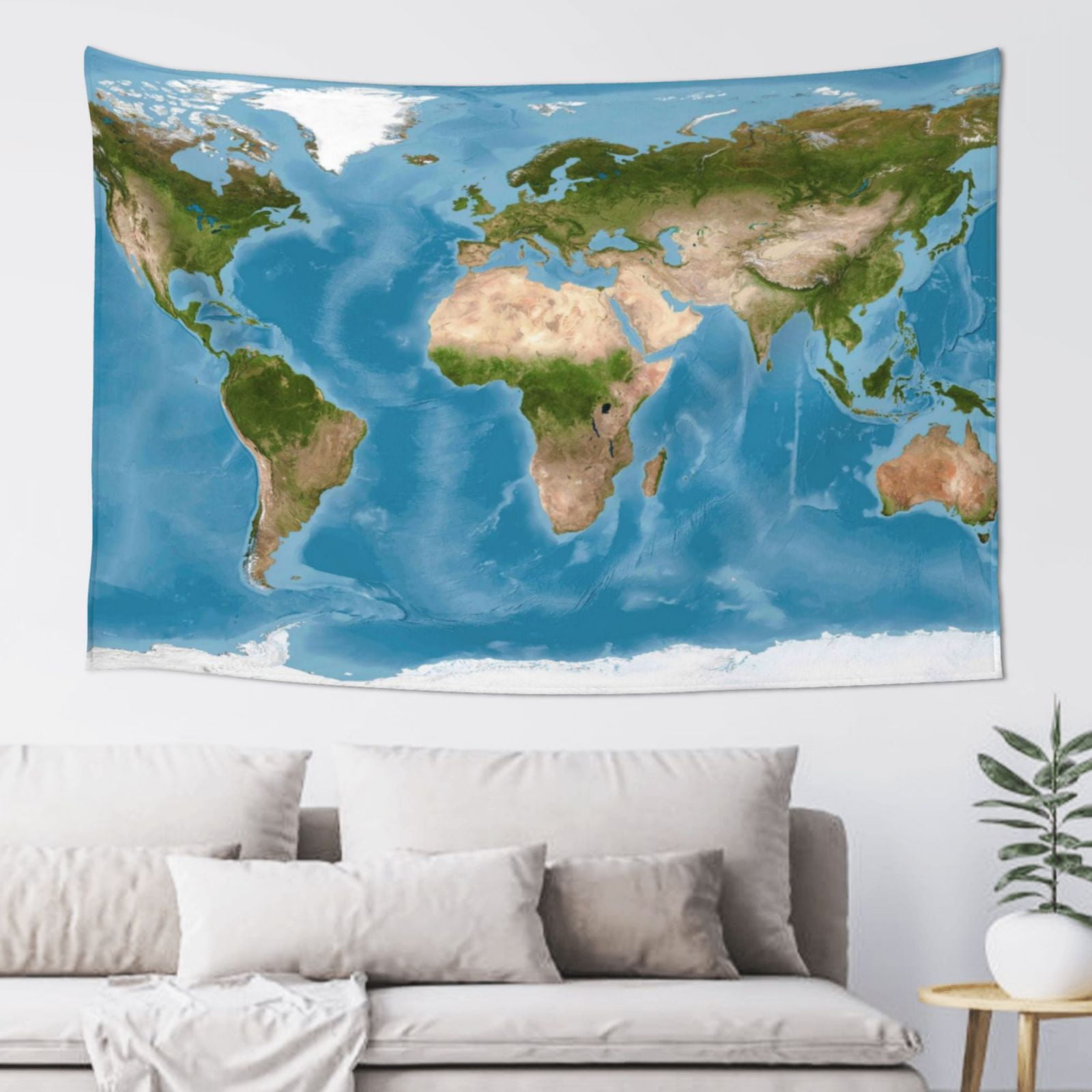 Junzan Earth View World Map Tapestry Hippie Tapestry For Bedroom ...