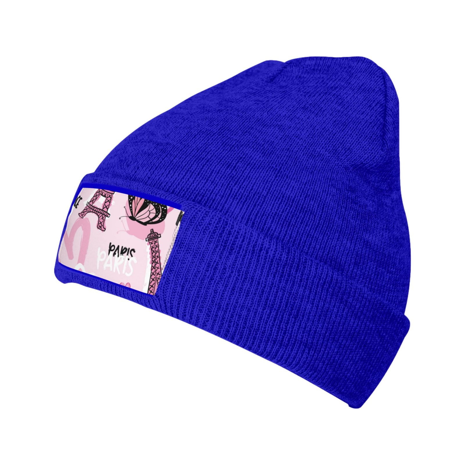 Junzan Eiffel Tower And Butterflies Mens Winter Hats Thick Knit Cuff ...