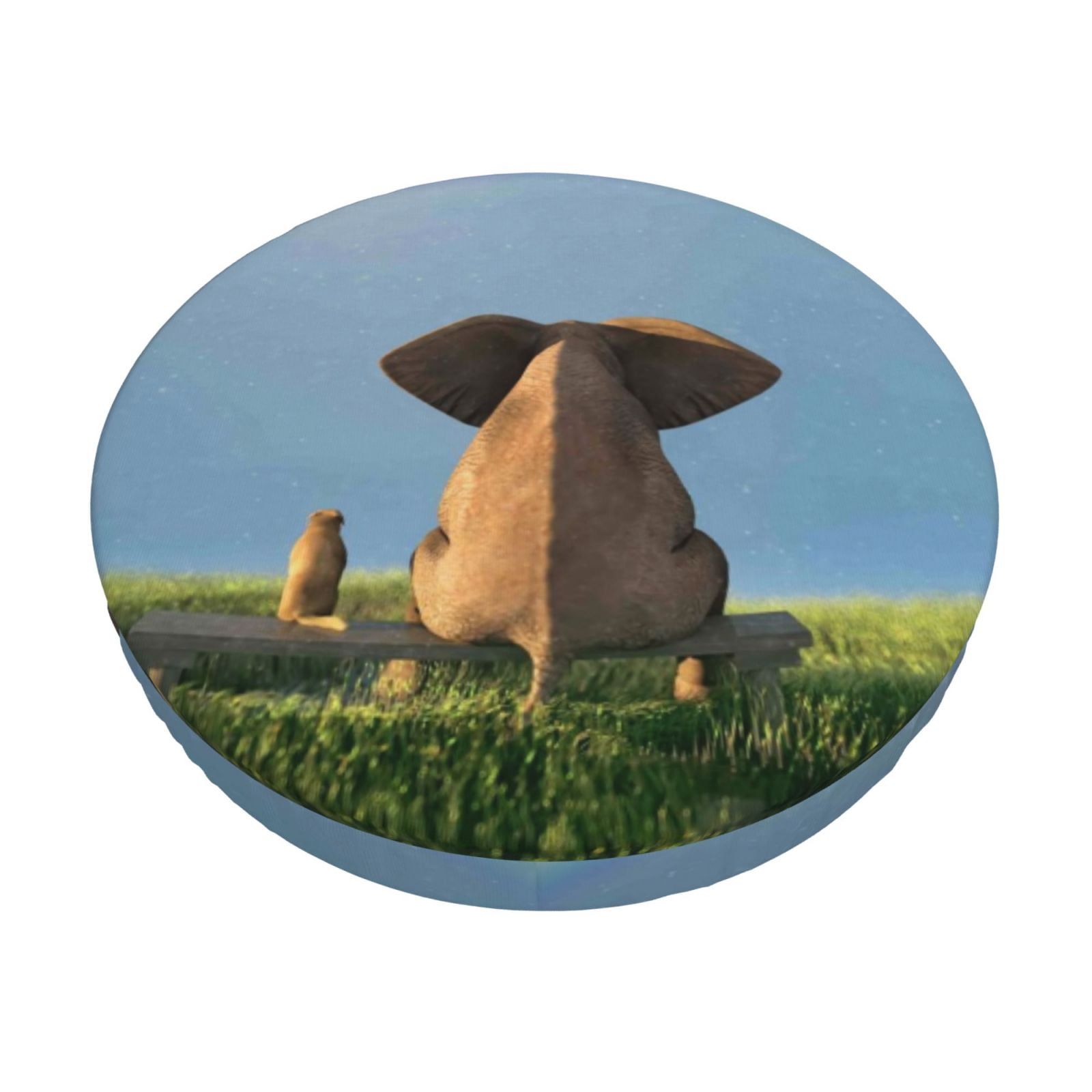 Junzan Elephant Dog Sitting Under The Rainbow Bar Stool Cover Round ...