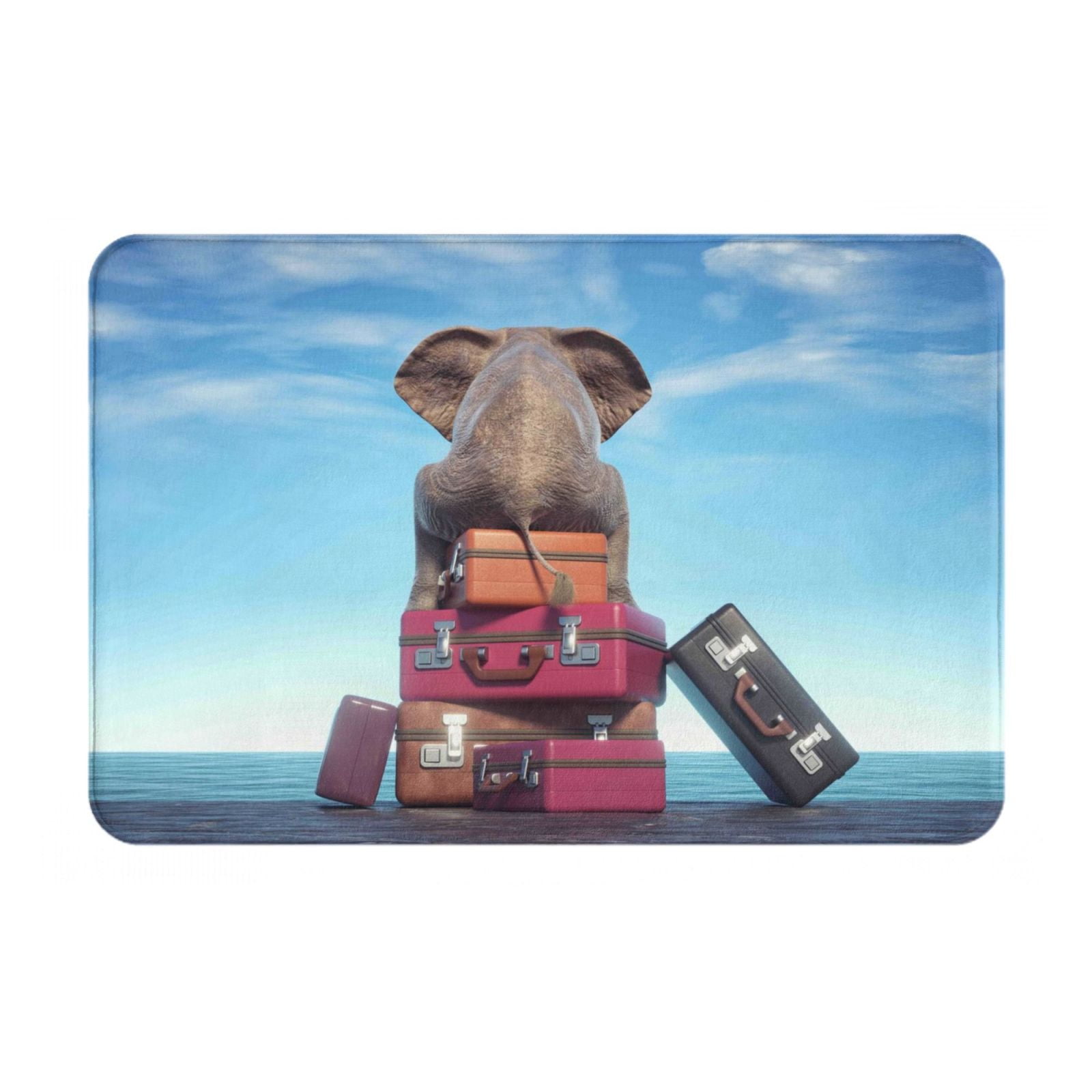 Junzan Elephant Sits On A Stack Of Luggages Ocean Custom Funny Welcome ...