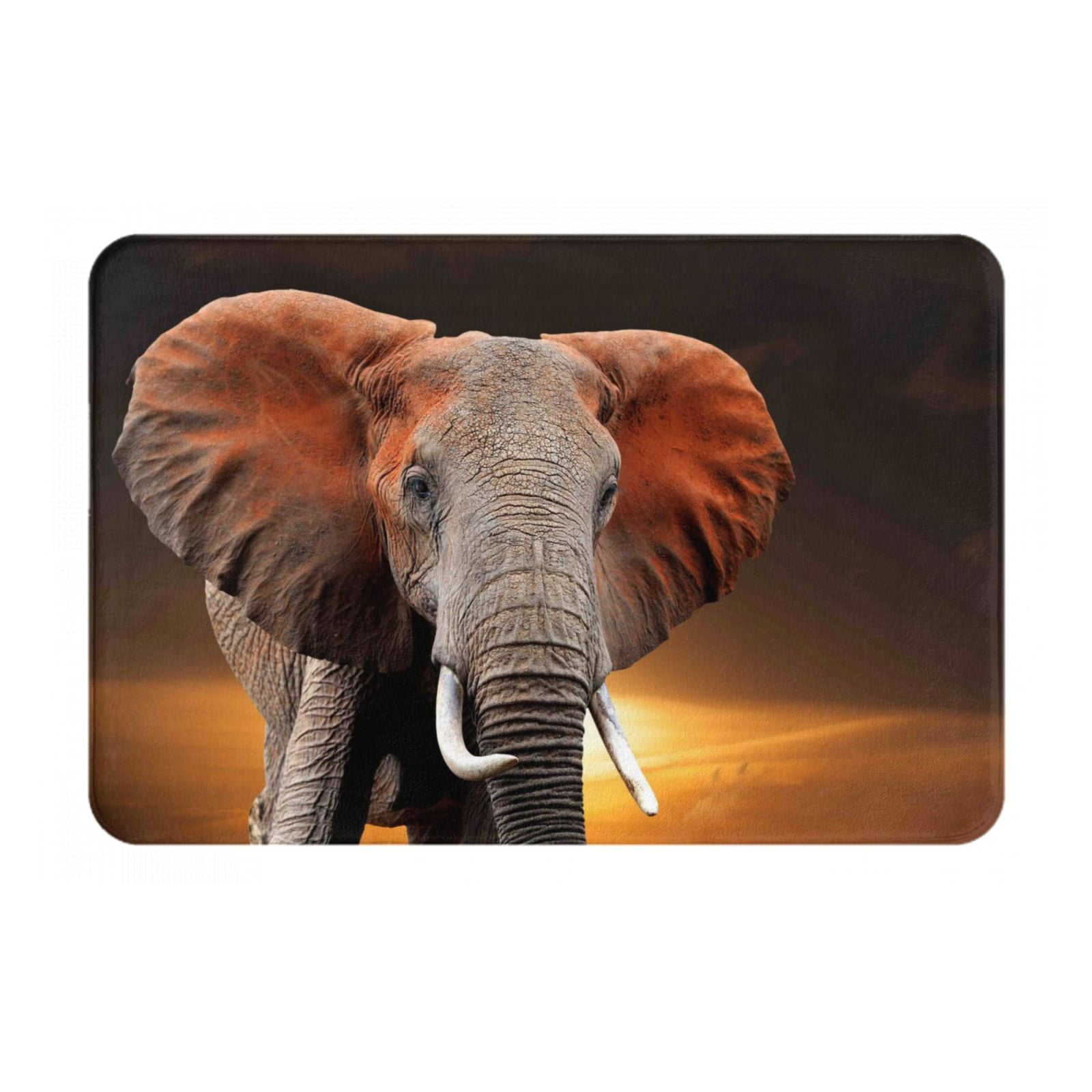Junzan Elephant Sunset In Kenya Custom Funny Welcome Doormat ...