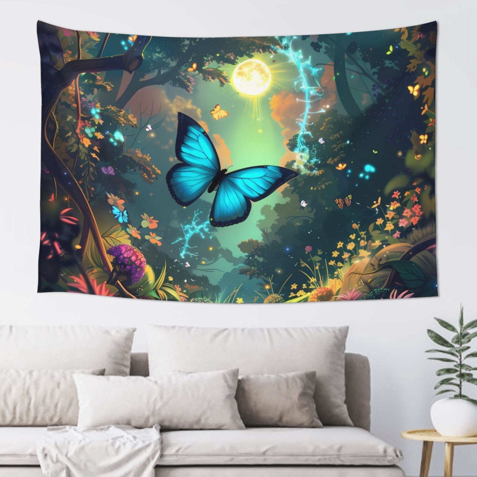 Junzan Enchanted Forest Butterfly A for Tapestry - Home DéCor Tapestry ...