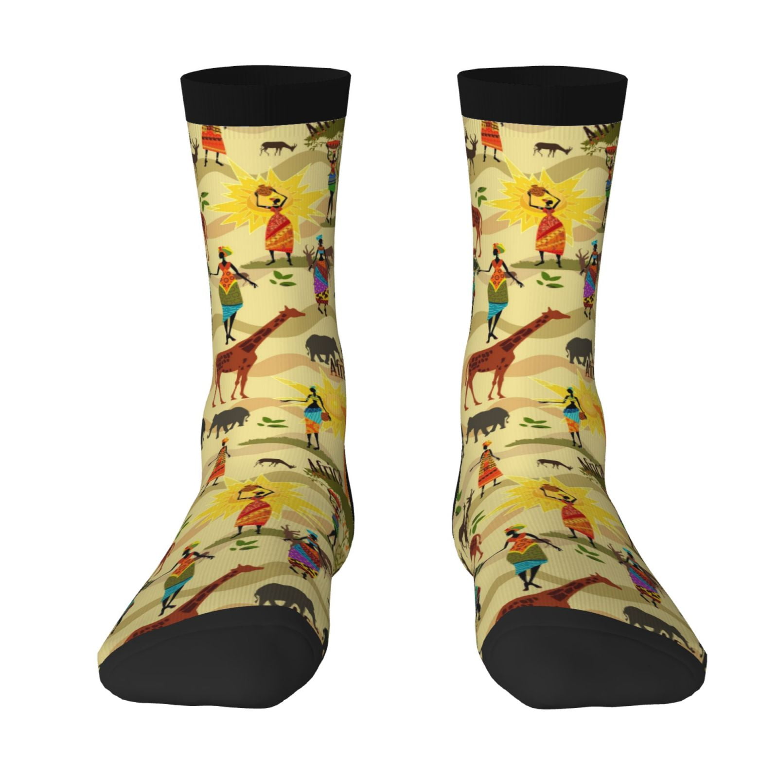 Junzan Ethnic African Mens Funny Socks For Men Women Colorful Fun ...