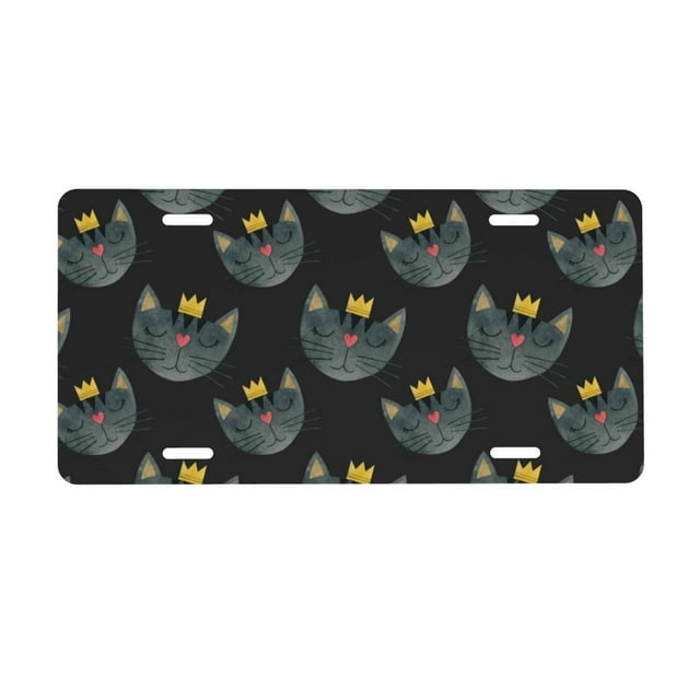 Junzan Faces Of The Cat Front License Plate Covers Decorative Car Metal ...