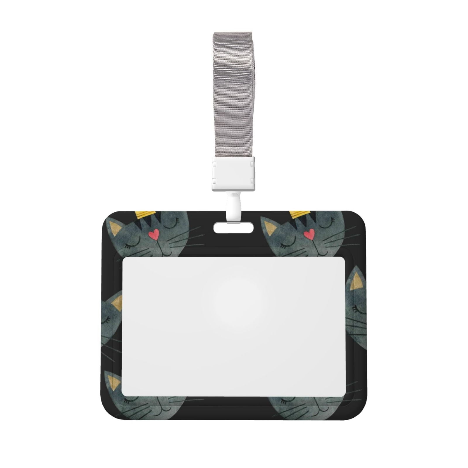 Junzan Faces Of The Cat Id Badge Holder With Windows Key Card Work ...