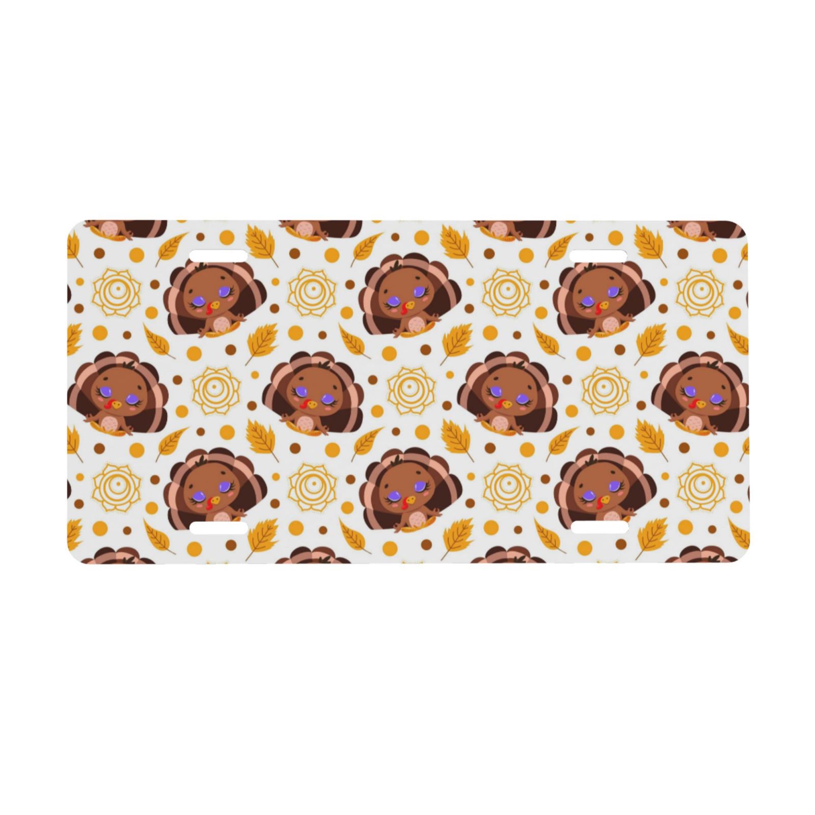 Junzan Fall Turkey Front License Plate Covers Decorative Car Metal ...
