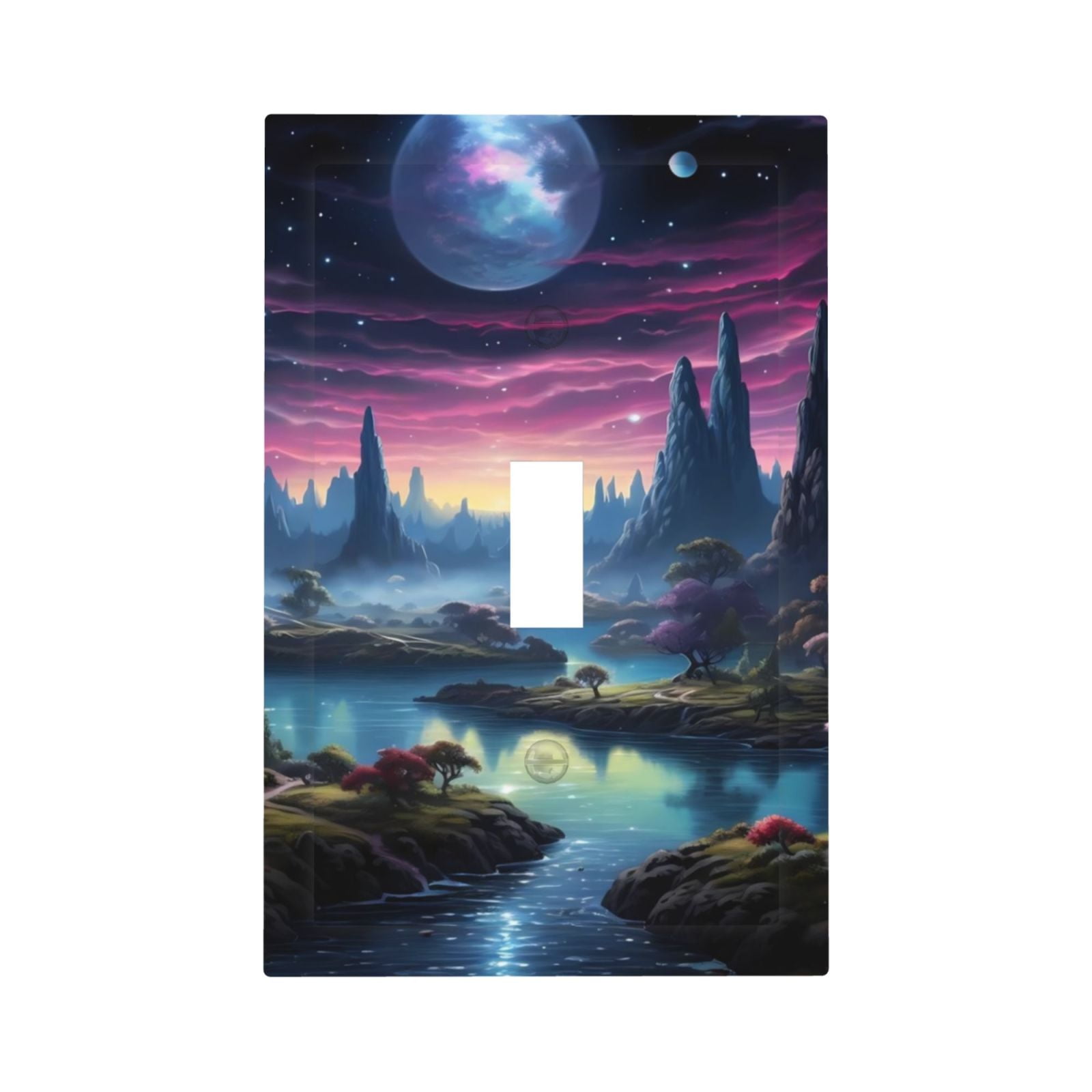 Junzan Fantasy Landscape Starry Night for Electrical Outlet Covers, 5 ...