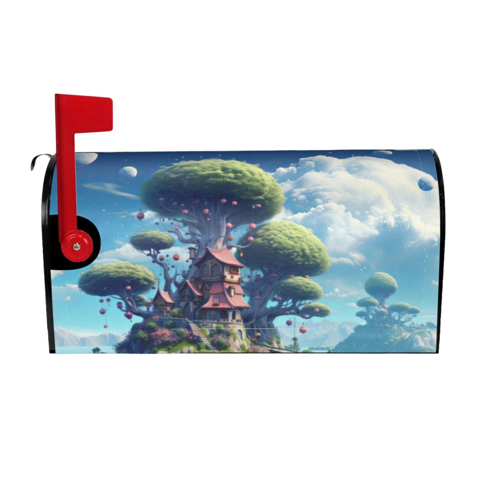 Junzan Fantasy Treehouse Planet Scene Pattern Mailbox Covers,Magnetic ...