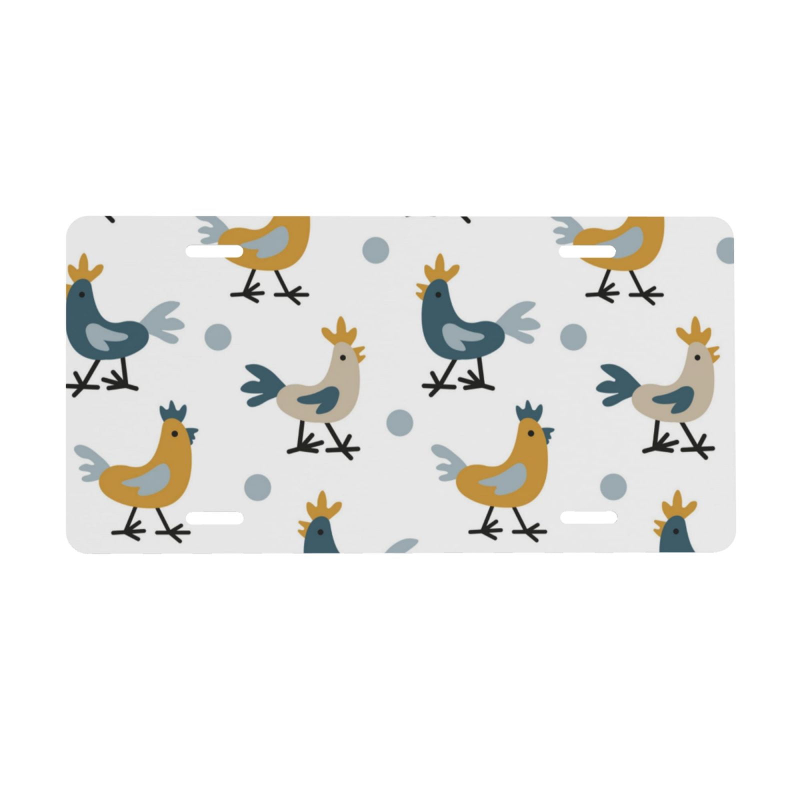 Junzan Farm Roosters Front License Plate Covers Decorative Car Metal ...