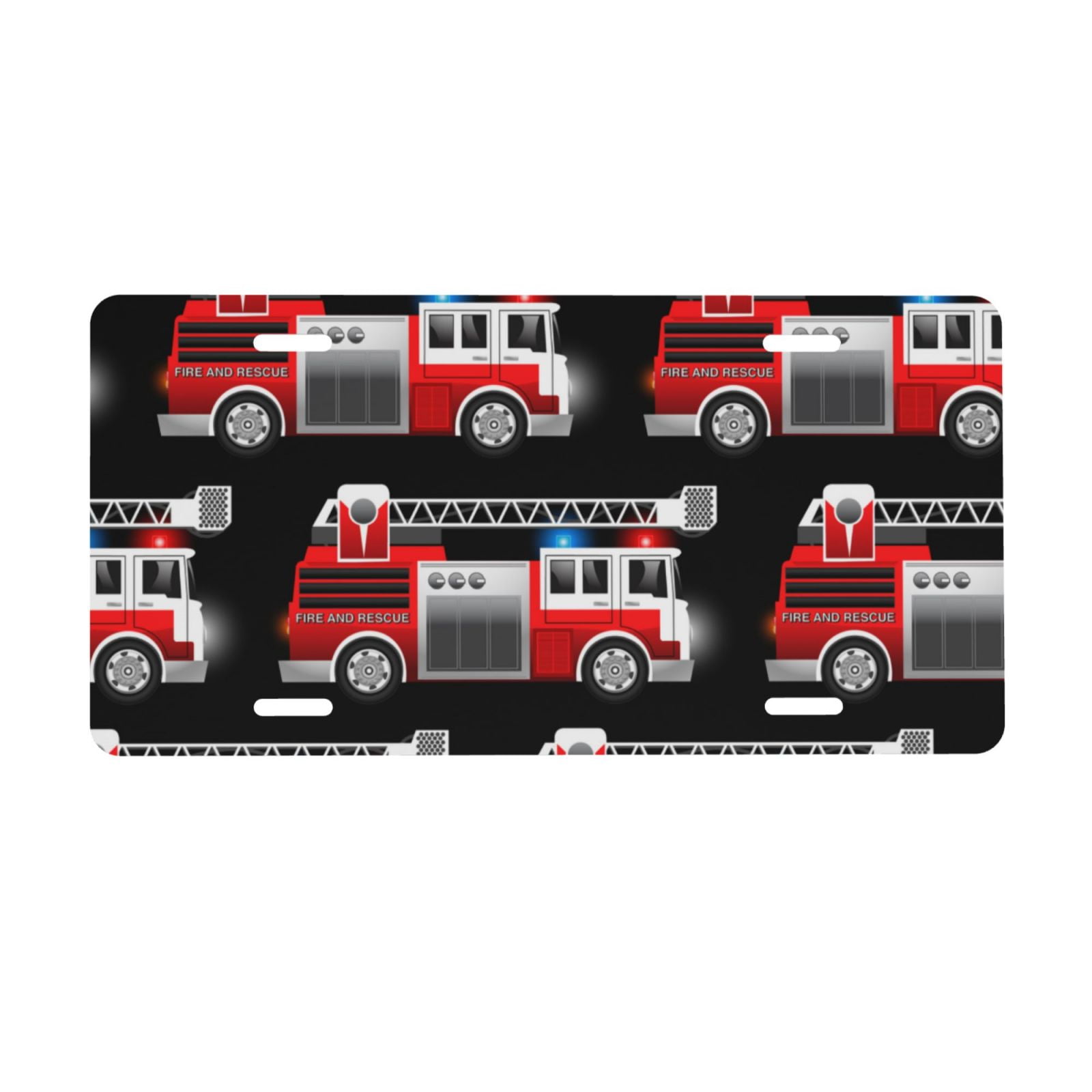 Junzan Fire And Rescue Truck Front License Plate Covers Decorative Car ...