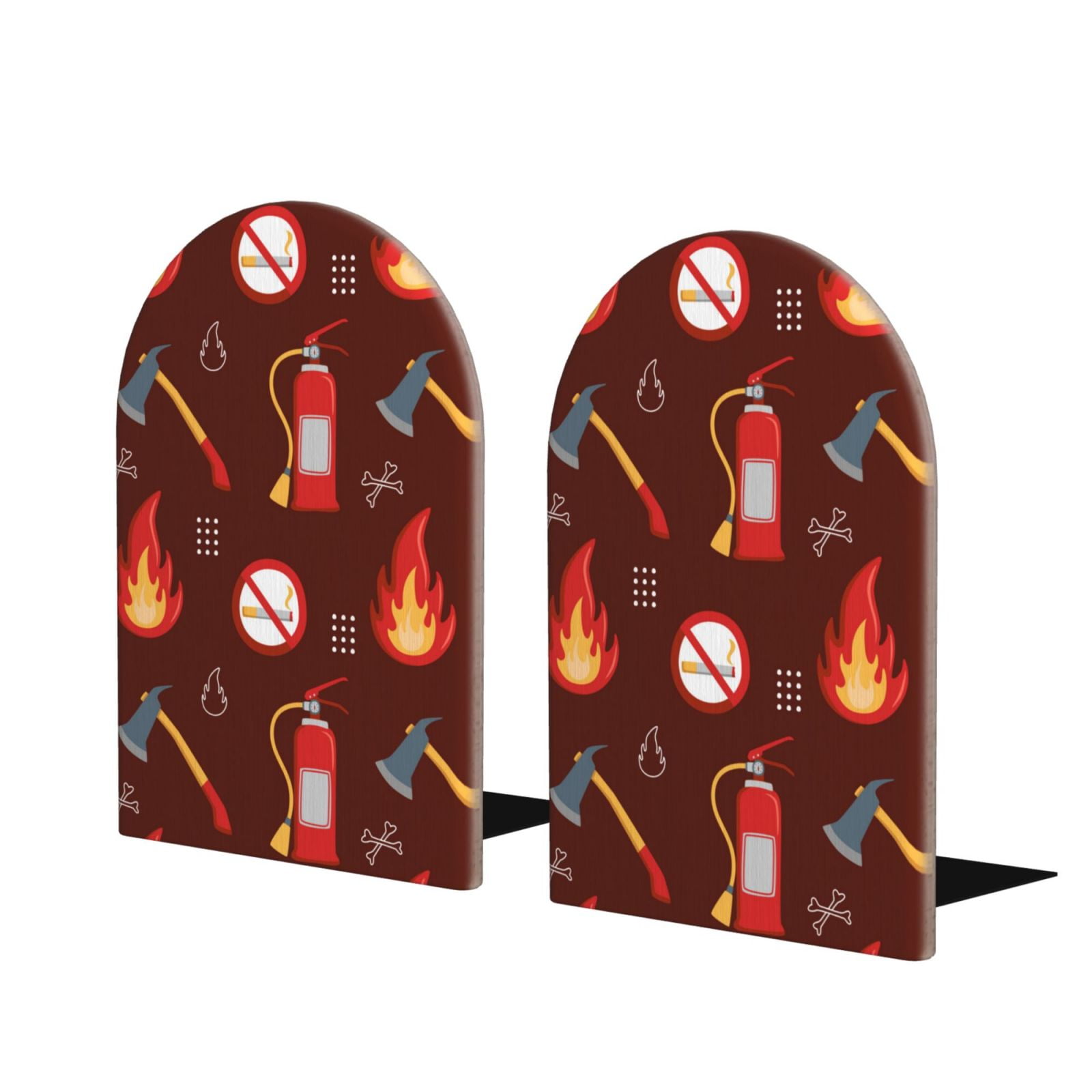 Junzan Fire Extinguisher for Wood Bookends,1 Pair Book Ends for Shelves ...
