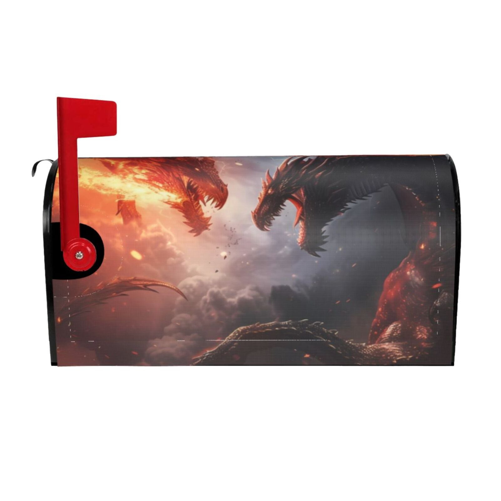 Junzan Fire Sky Dragon Pattern Mailbox Covers,Magnetic Mailbox ...
