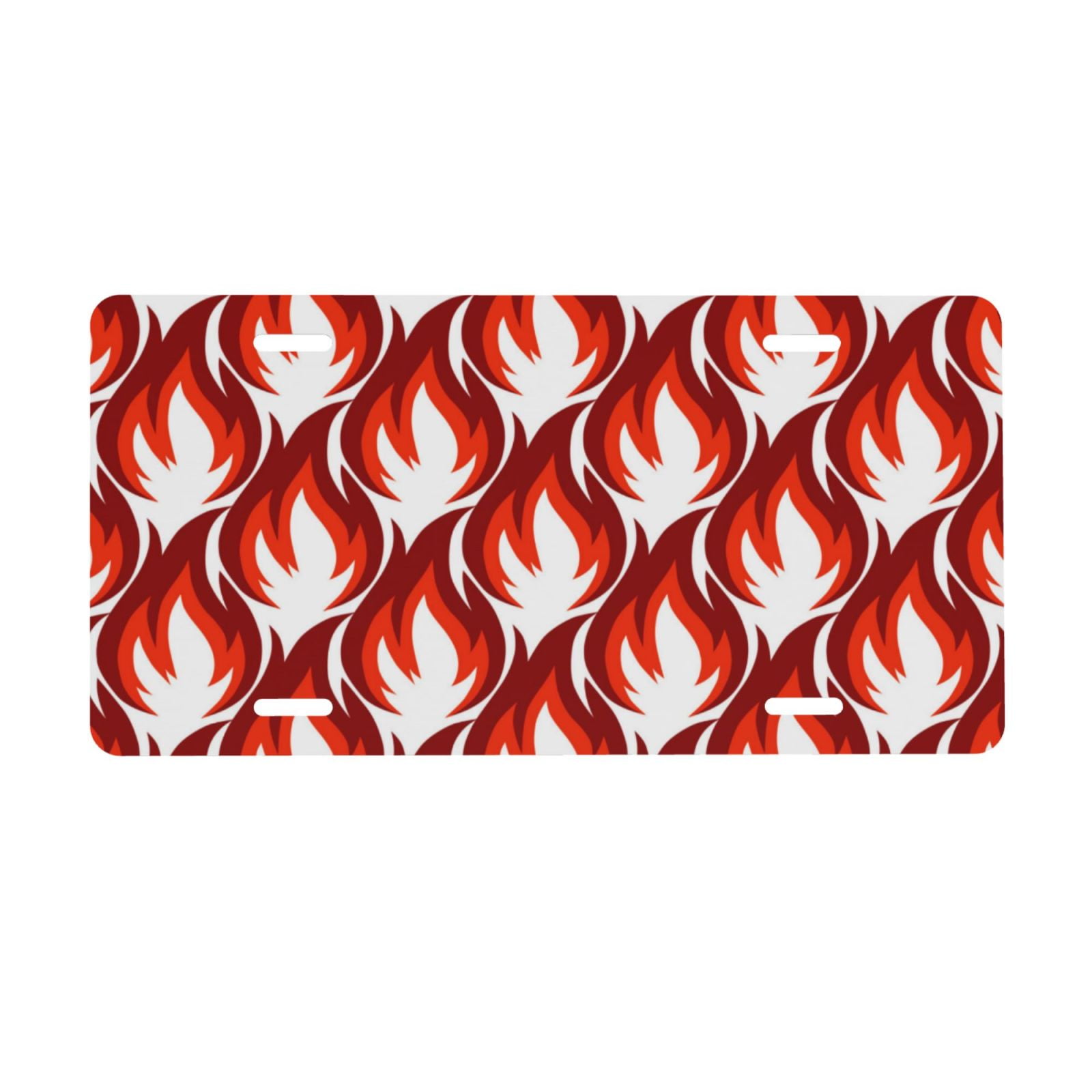 Junzan Fire Symbols Front License Plate Covers Decorative Car Metal ...