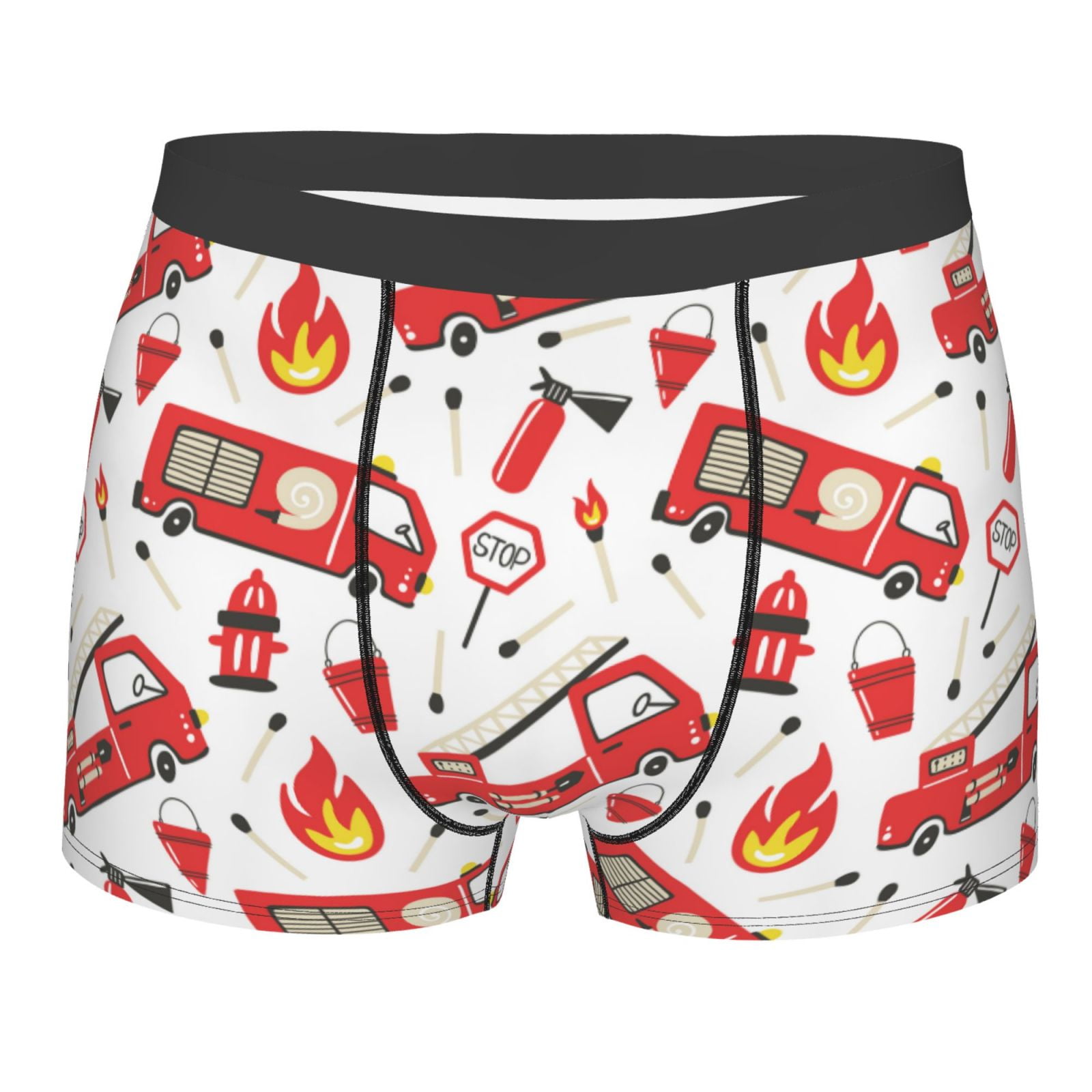 Junzan Fire Truck Mens Underwear Boxer Briefs For Men’s - Large ...