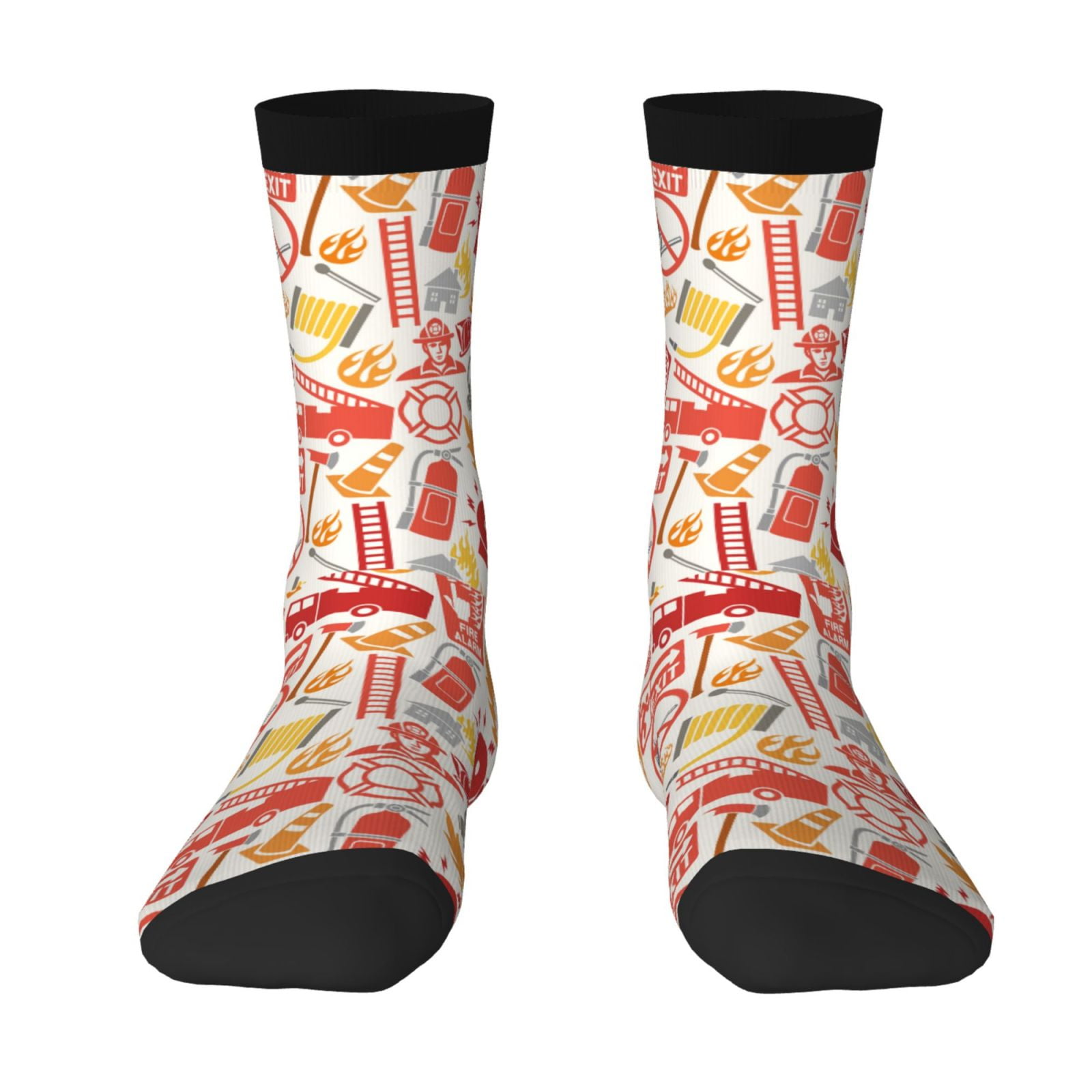Junzan Firefighter Icons Mens Funny Socks For Men Women Colorful Fun ...