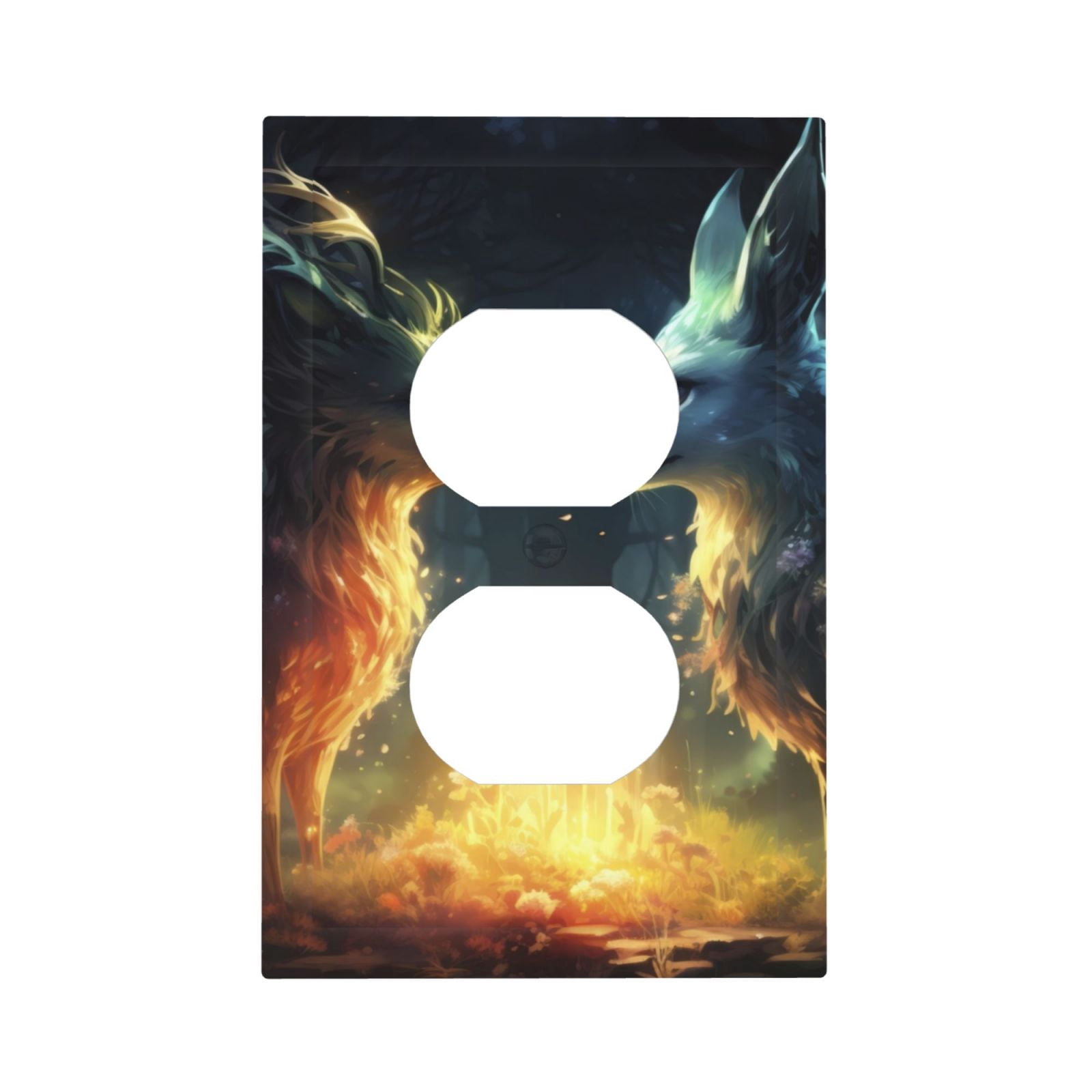 Junzan Firefly Forest Fox for Electrical Outlet Covers, 5" x 3 ...