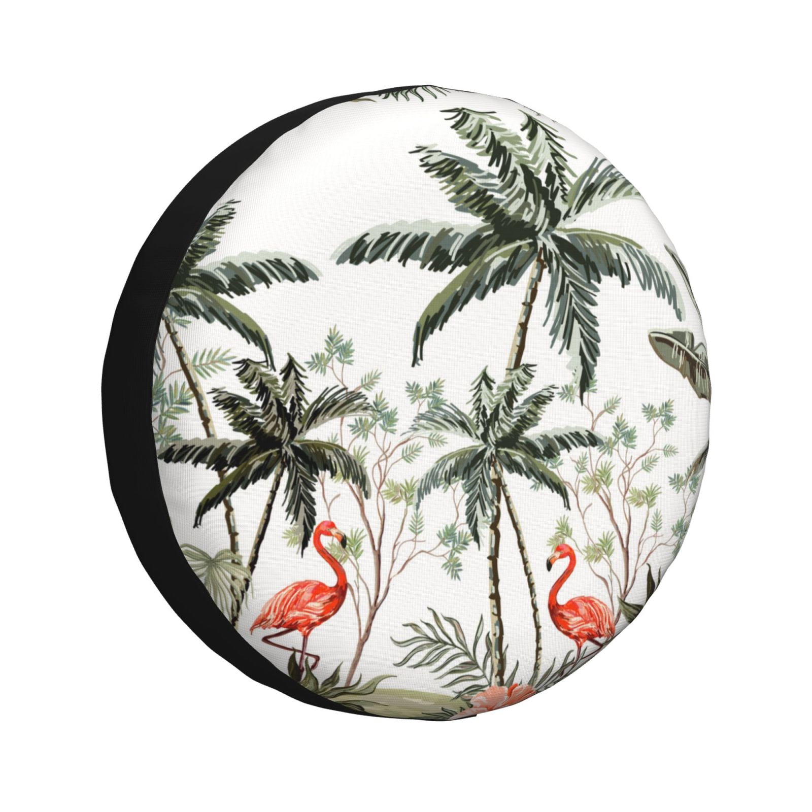Junzan Flamingo Palm Trees Tire Cover Wheel Protector For Truck Suv ...