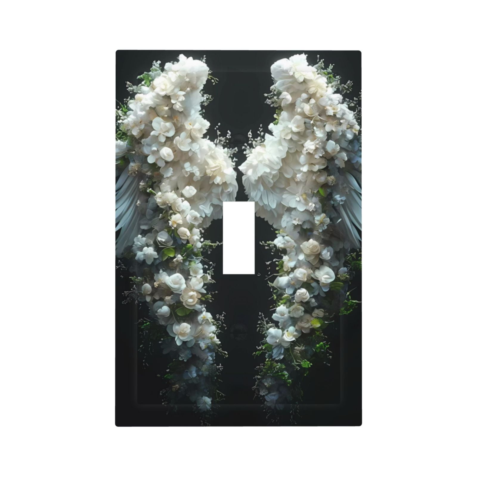 Junzan Floral Angelic White Wings for Electrical Outlet Covers, 5" x 3 ...