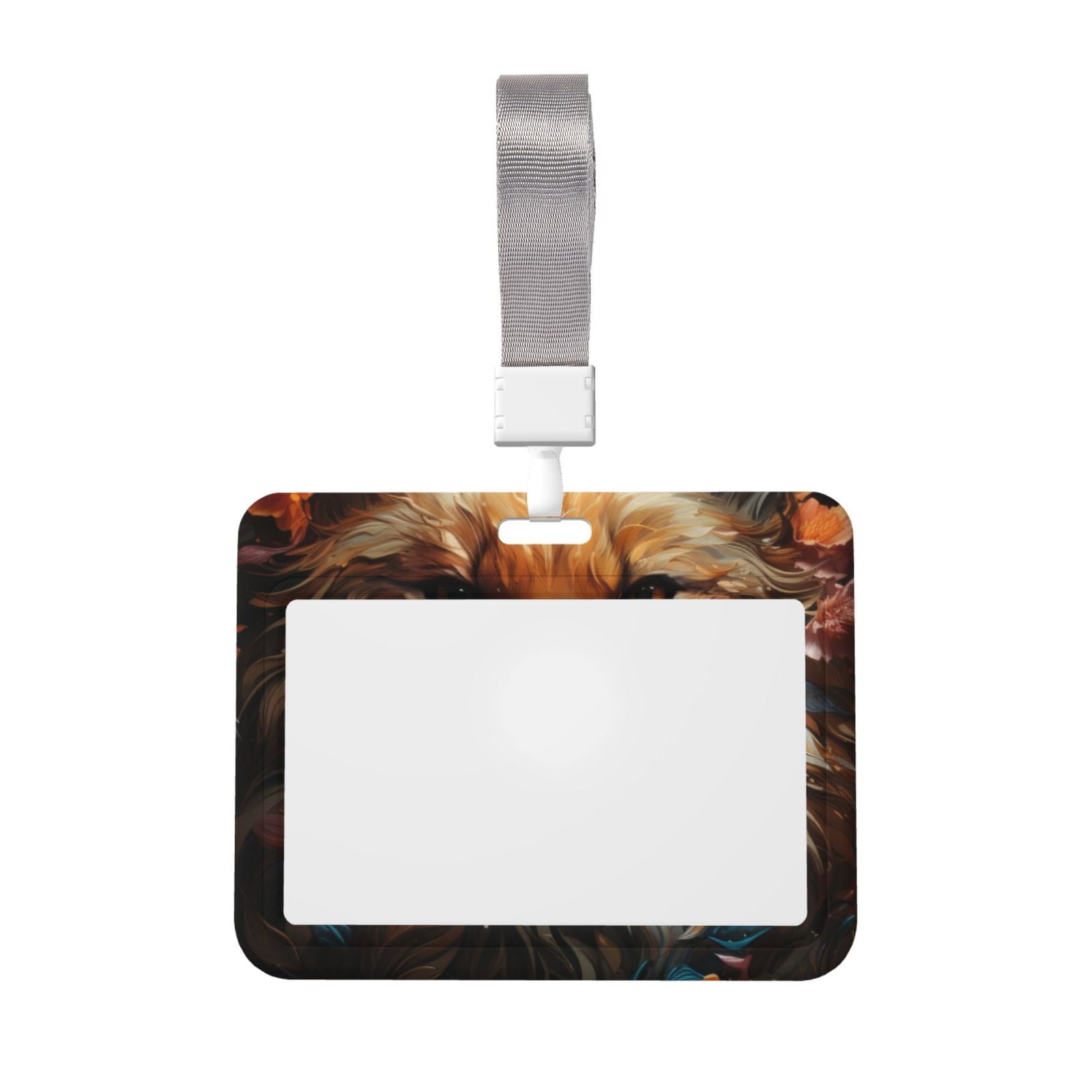 Junzan Floral Fox ID Badge Holder with Windows Key Card Work Badge ...