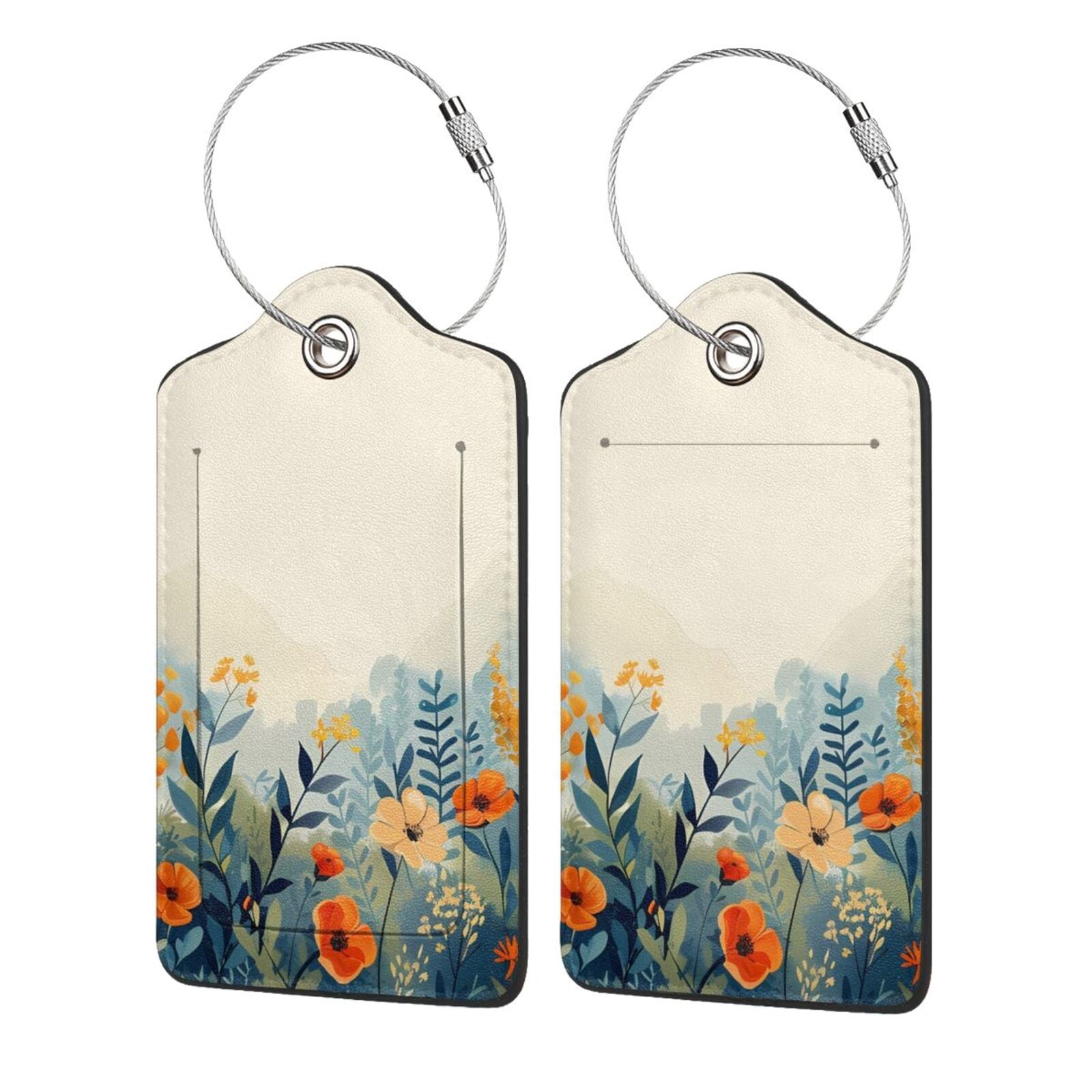 Junzan Floral Mountain Landscape for Luggage Tags,Leather Luggage Tags ...