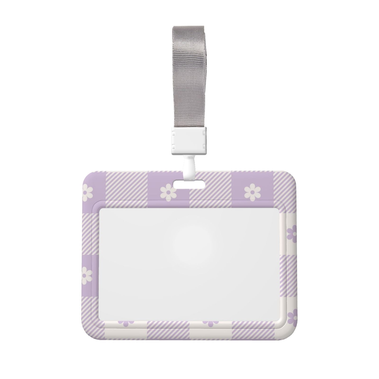 Junzan Floral Purple Buffalo Plaid Id Badge Holder With Windows Key ...
