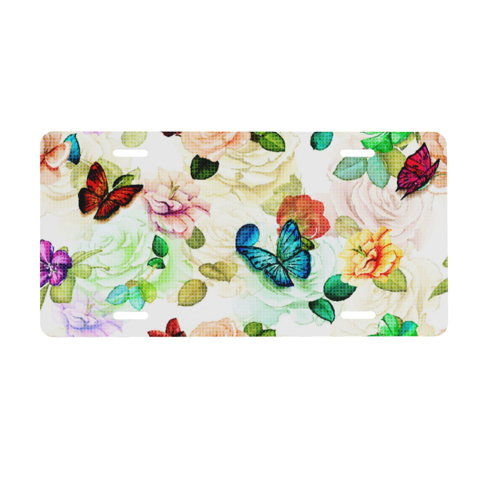 Junzan Floral Vintage Front License Plate Covers Decorative Car Metal ...