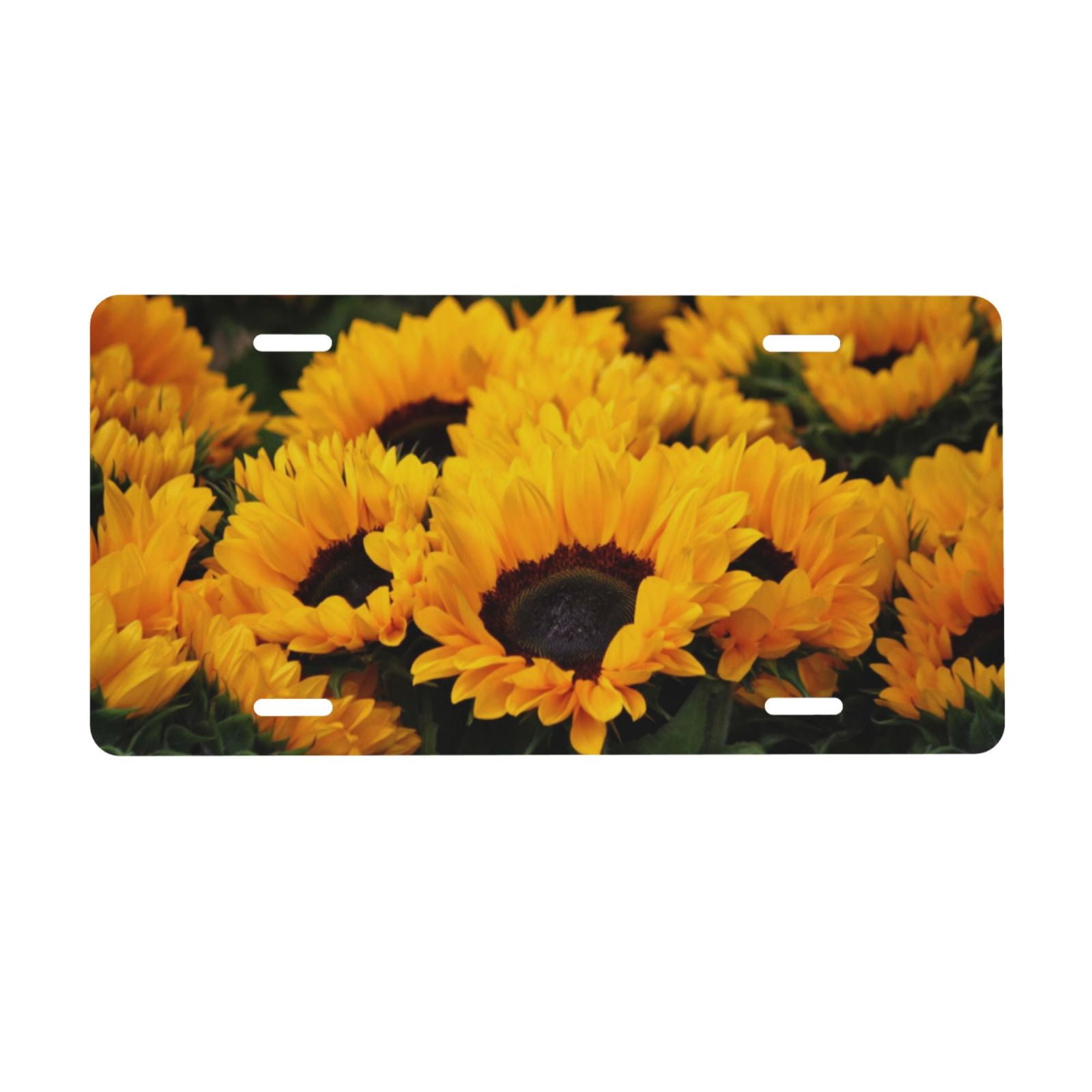 Junzan Flower Bush Sunflower Front License Plate Covers Decorative Car ...