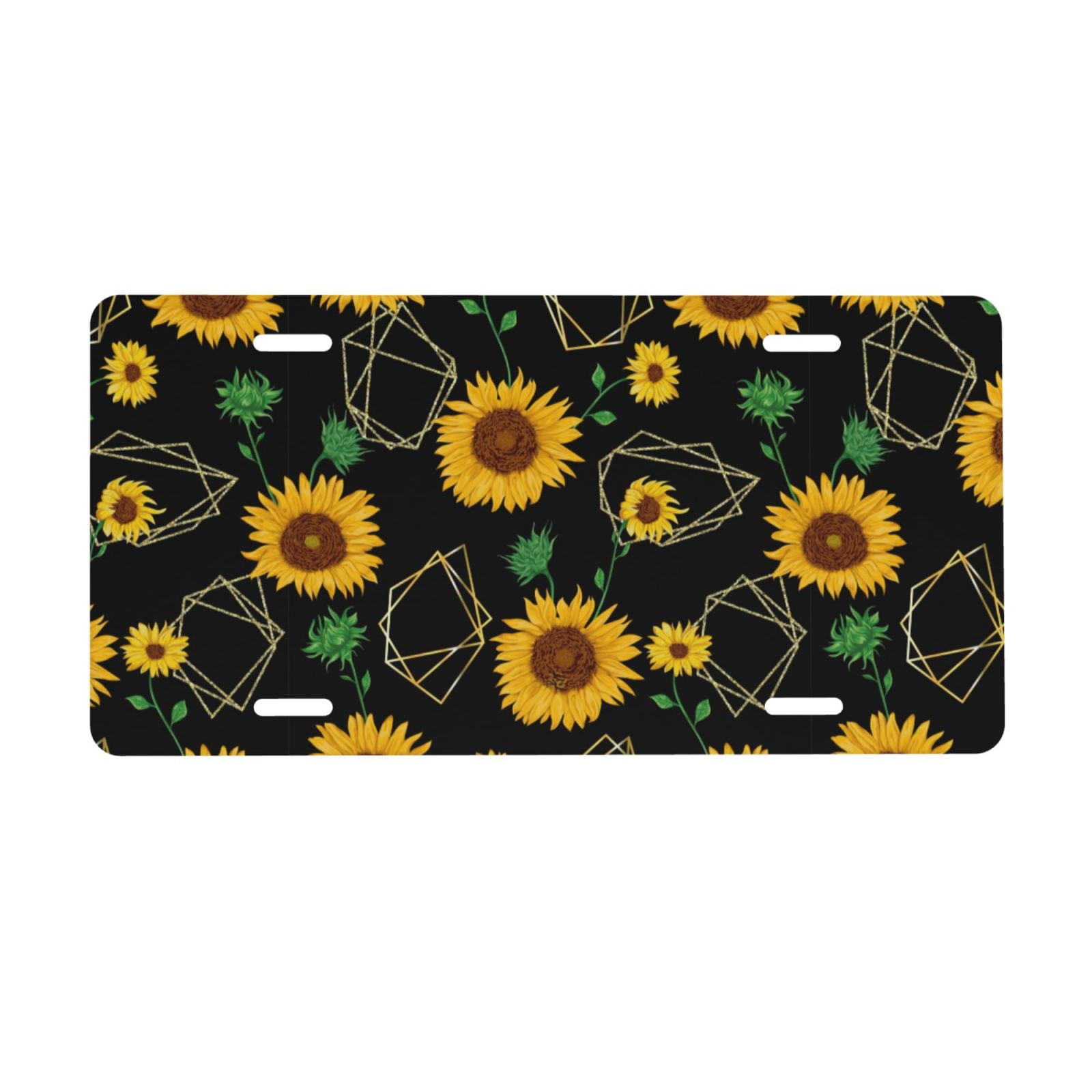 Junzan Flower Front License Plate Covers Decorative Car Metal Plates ...