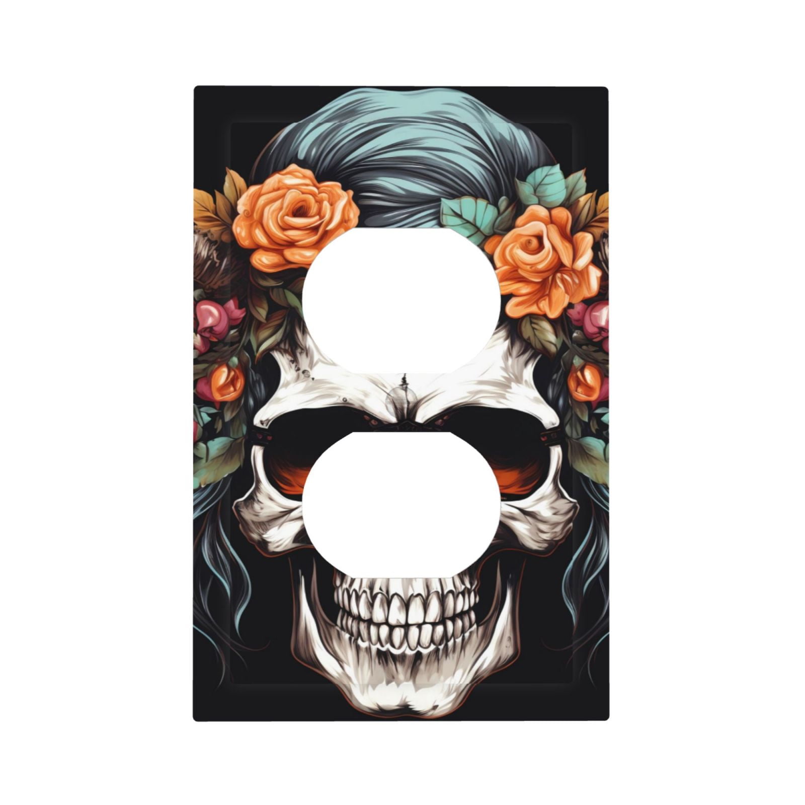 Junzan Flower Horn Skull for Electrical Outlet Covers, 5" x 3" Electric ...
