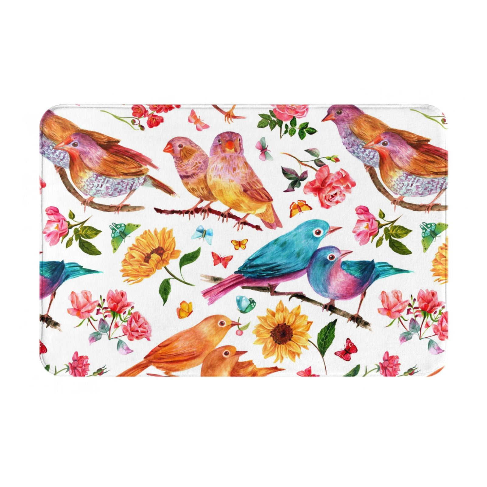 Junzan Flowers Birds And Butterflies Custom Funny Welcome Doormat ...