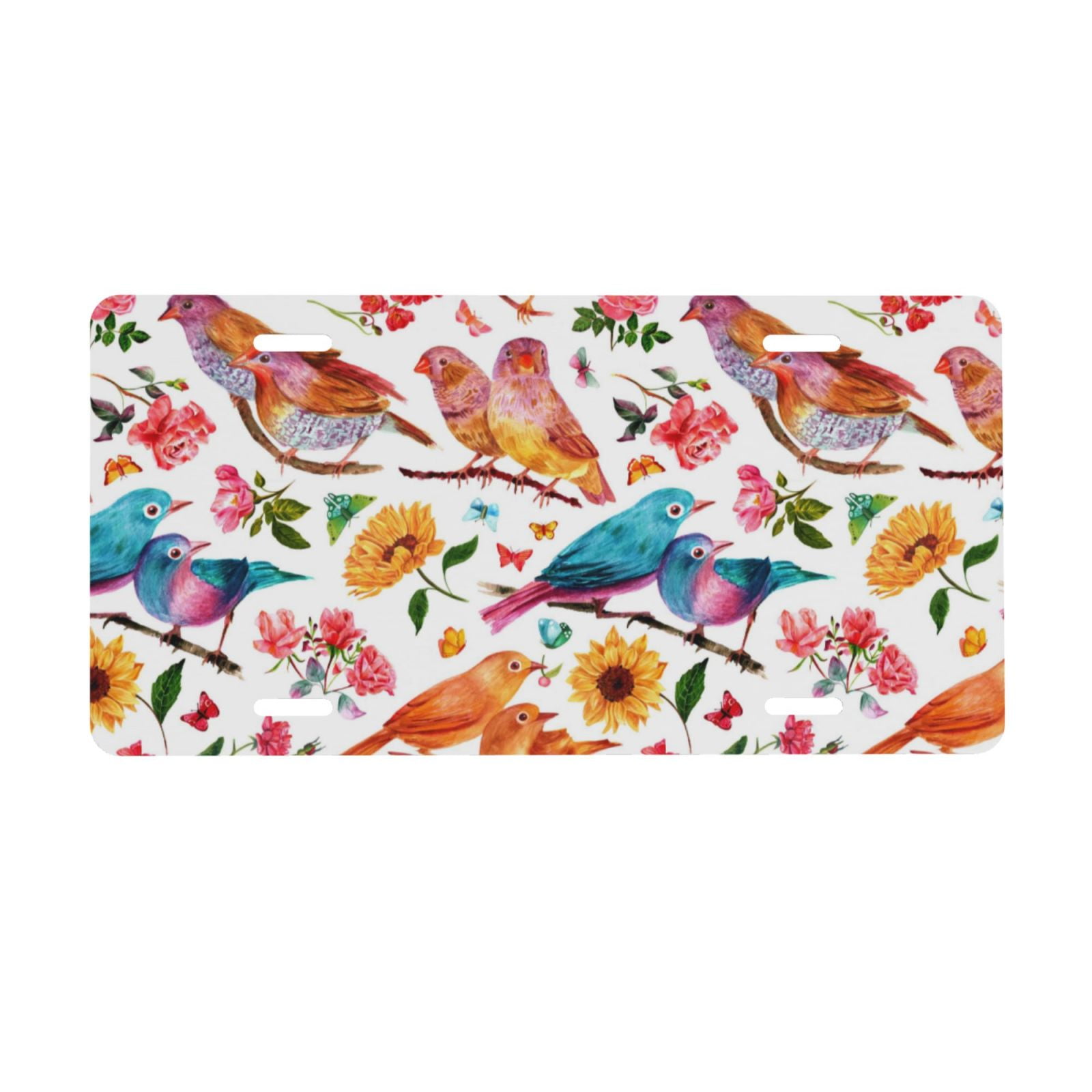 Junzan Flowers Birds And Butterflies Front License Plate Covers ...