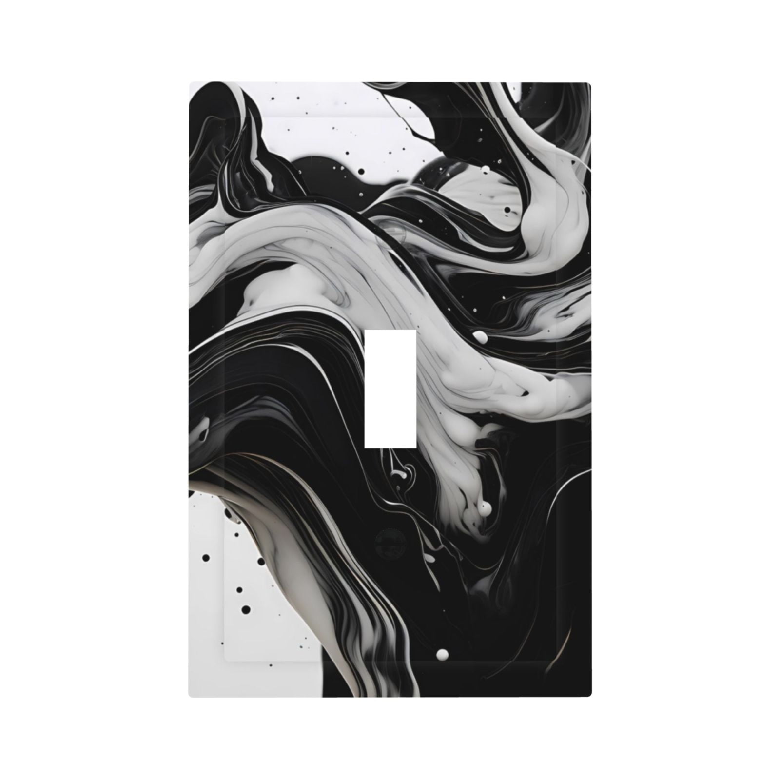 Junzan Fluid Black White Paint Swirls for Electrical Outlet Covers, 5 ...